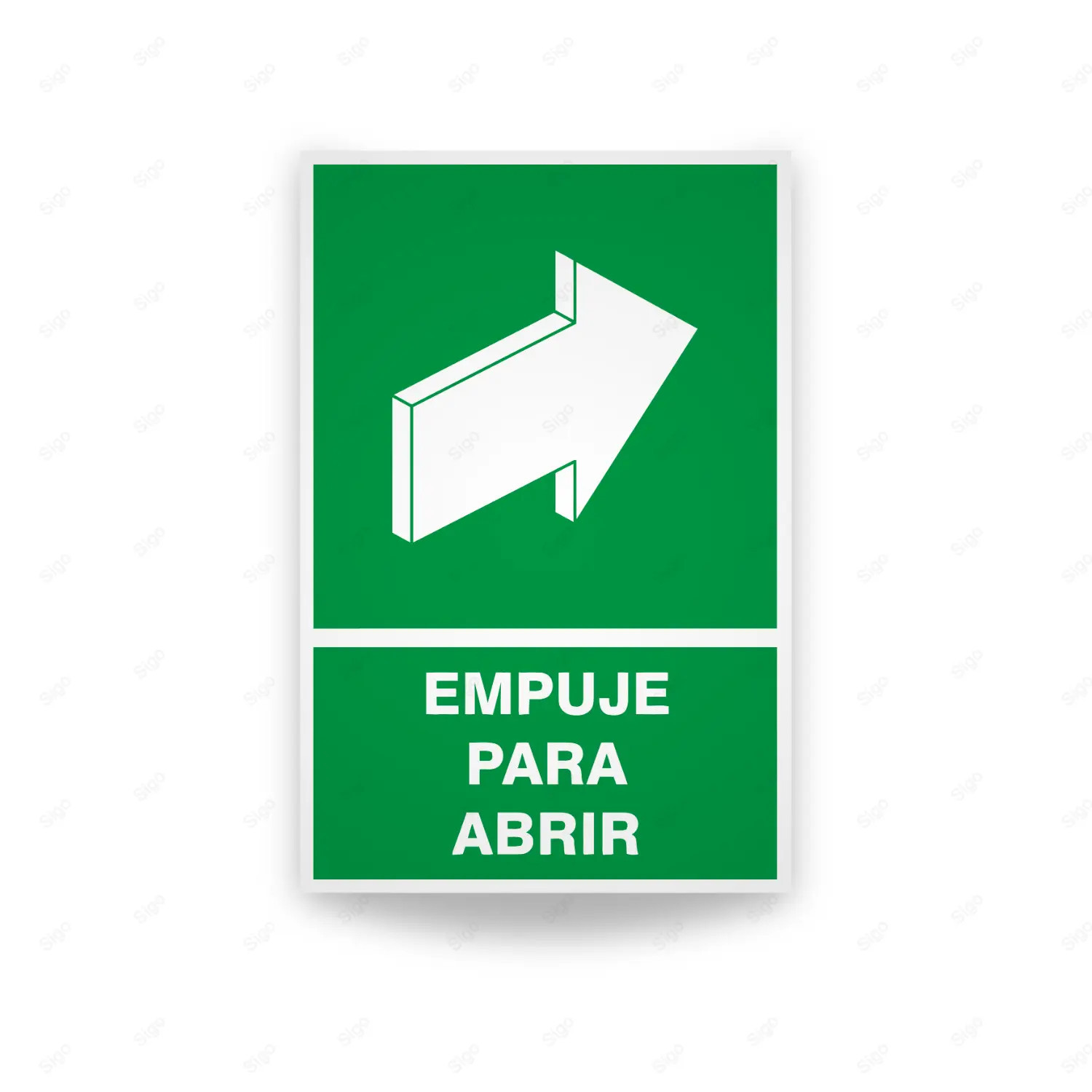 Rótulo de Ruta de Evacuación - Empuje Para Abrir | SIGO