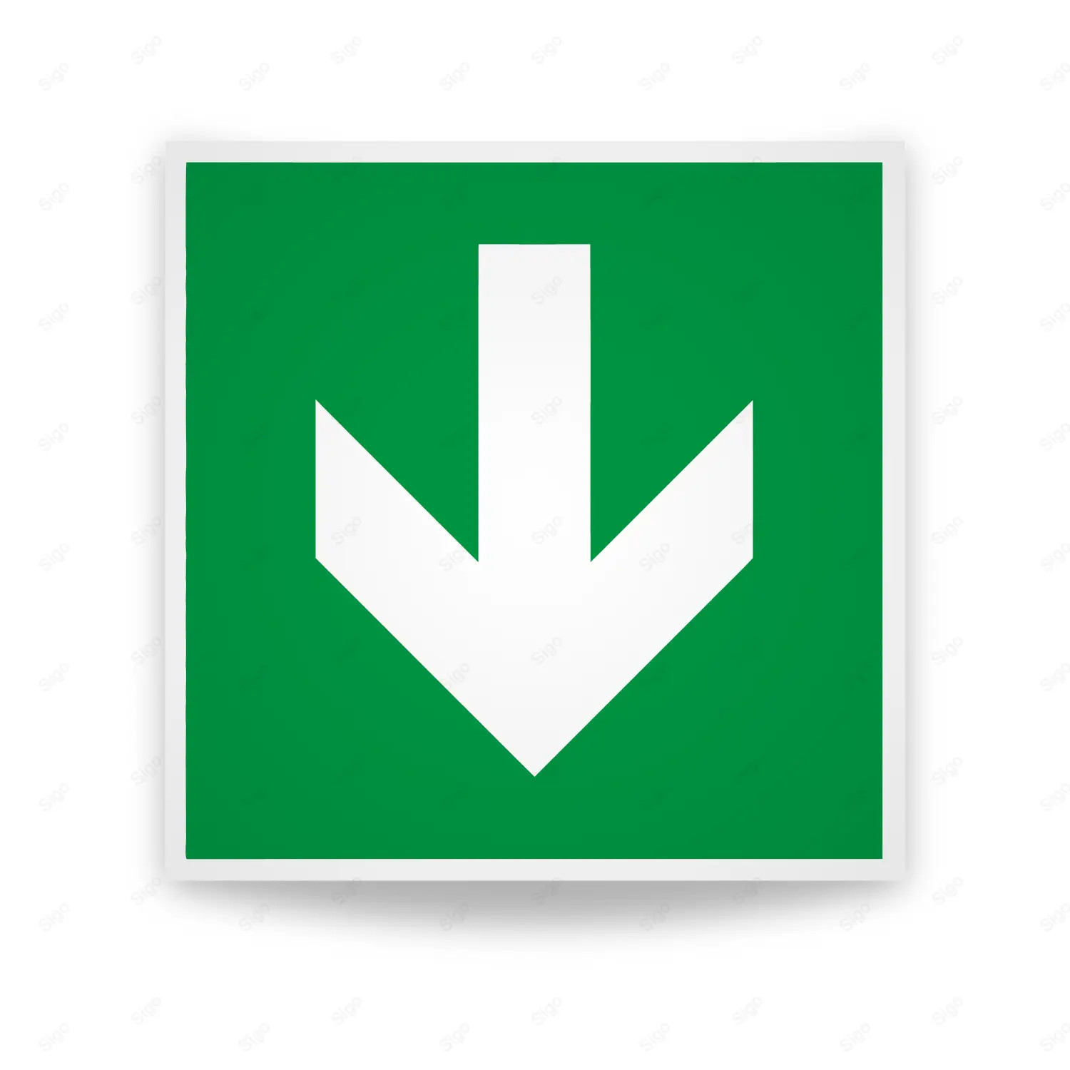 Rótulo de Ruta de Evacuación - Flecha Hacia Abajo | SIGO