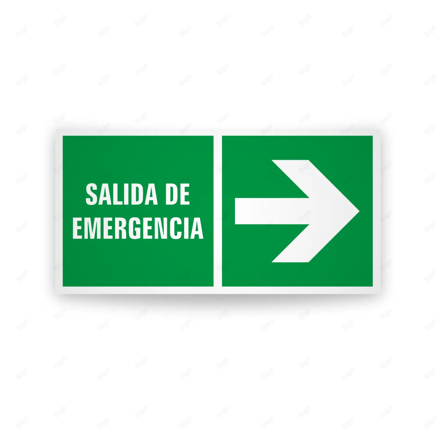 Rótulo de Ruta de Evacuación - Salida de Emergencia flecha... | SIGO