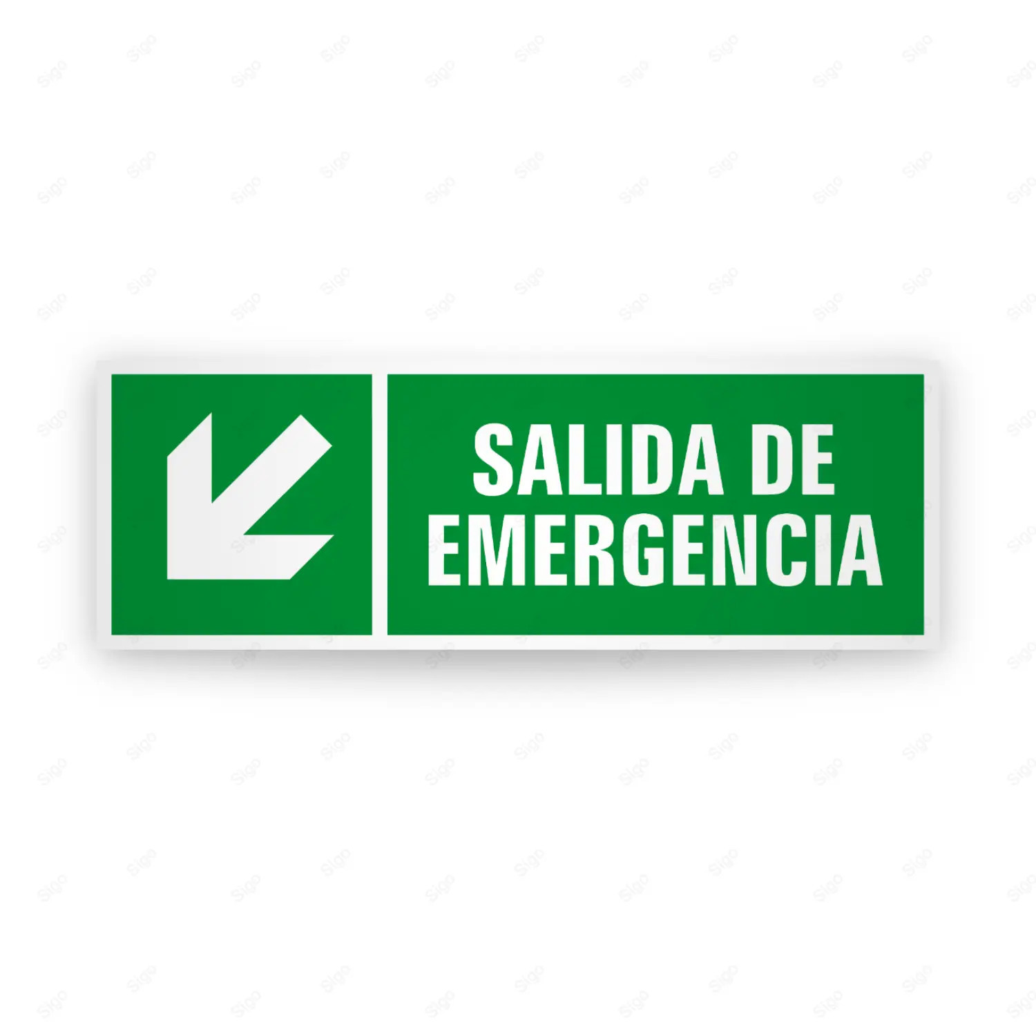 Rótulo de Ruta de Evacuación - Salida de Emergencia flecha... | SIGO