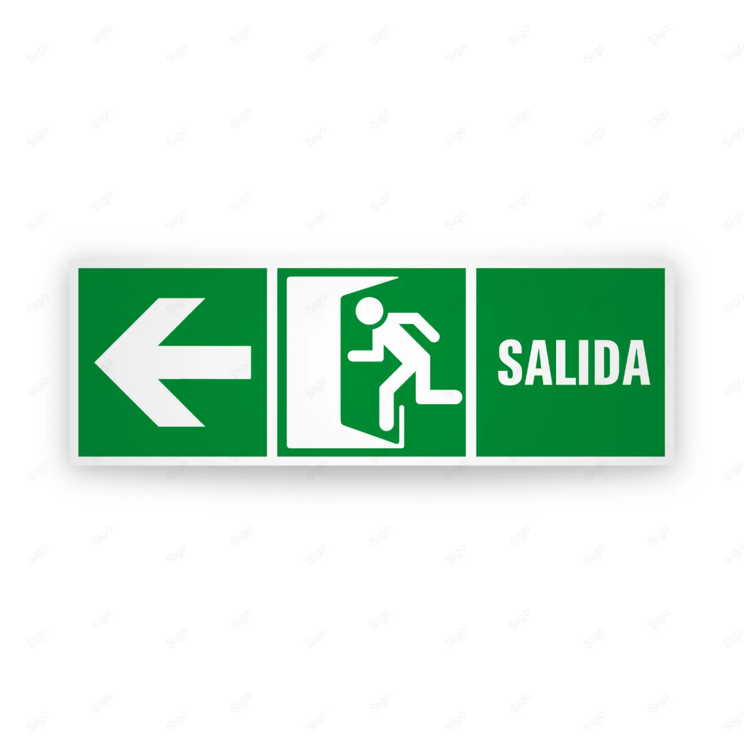 Rótulo de Ruta de Evacuación - Salida de Emergencia Flecha... | SIGO