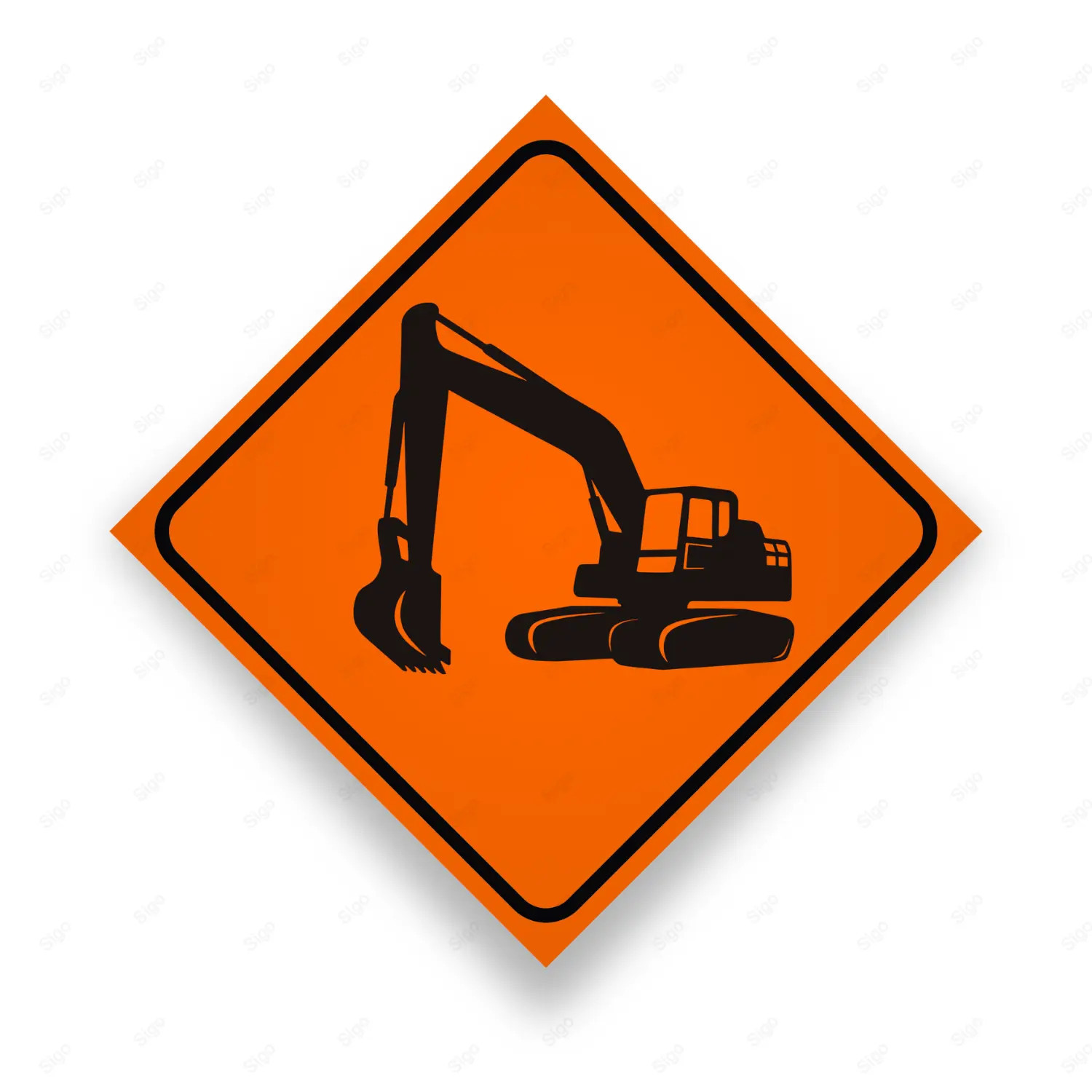 Rótulo Vial Obras y Mantenimiento - Maquinaria Trabajando | Cod. SDO - 38