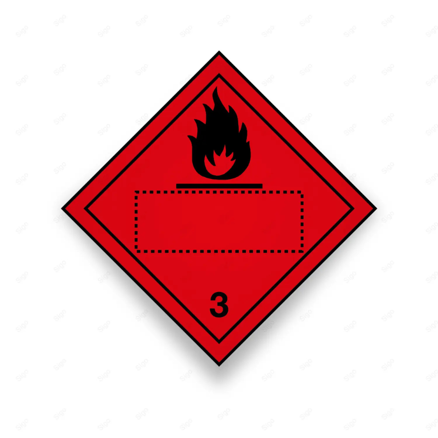 Rombo Transporte Materiales Peligrosos - Clase 3 - Editable Rojo/Negro | Cod. TMP-24