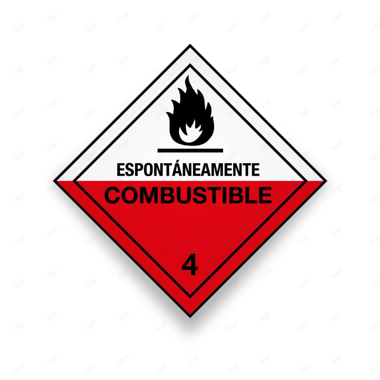 Rombo Transporte Materiales Peligrosos - Clase 4 - Editable Roja/Blanco | Cod. TMP-27