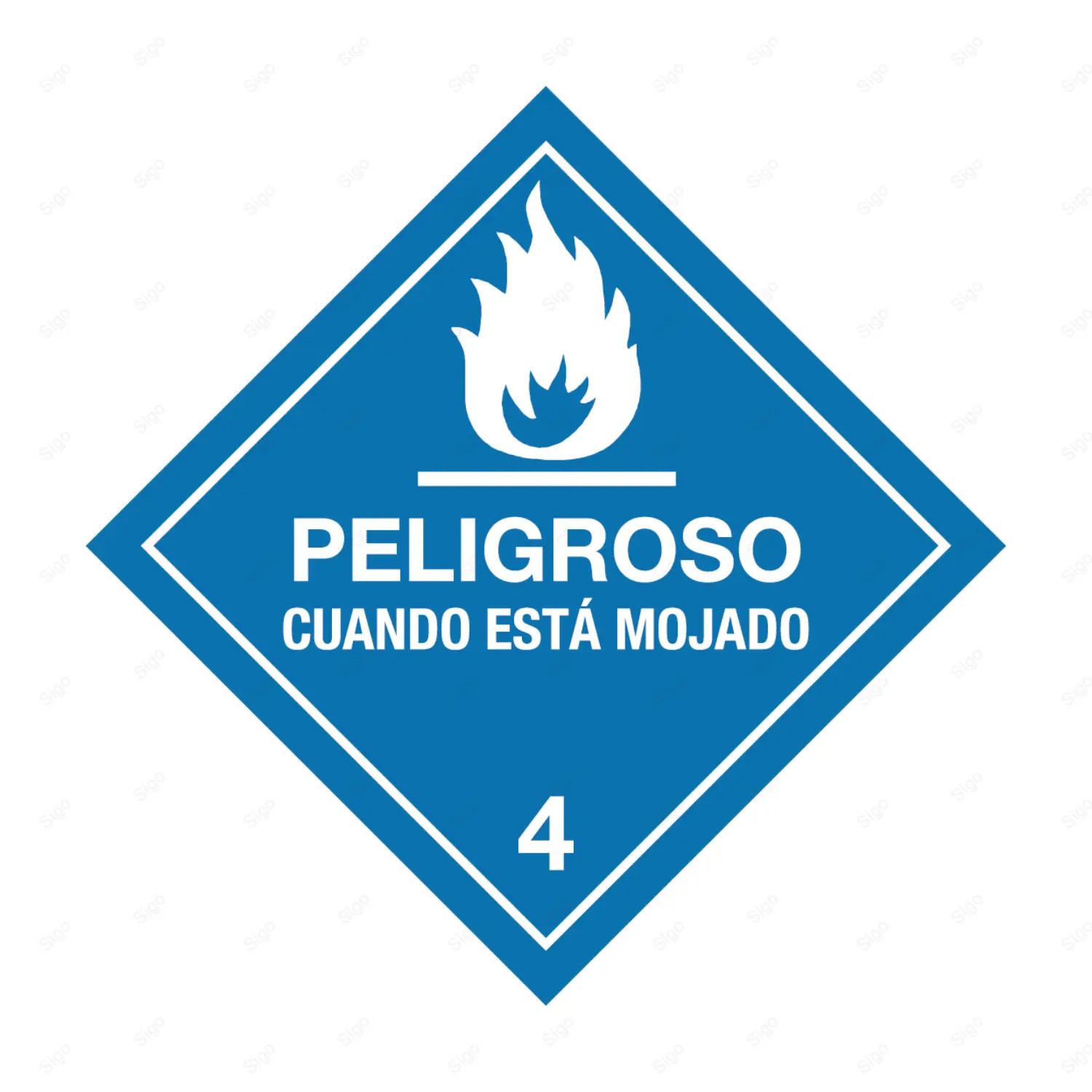 Rombo Transporte Materiales Peligrosos - Clase 4 - Peligroso Cuando Está Mojado | Cod. TMP-29