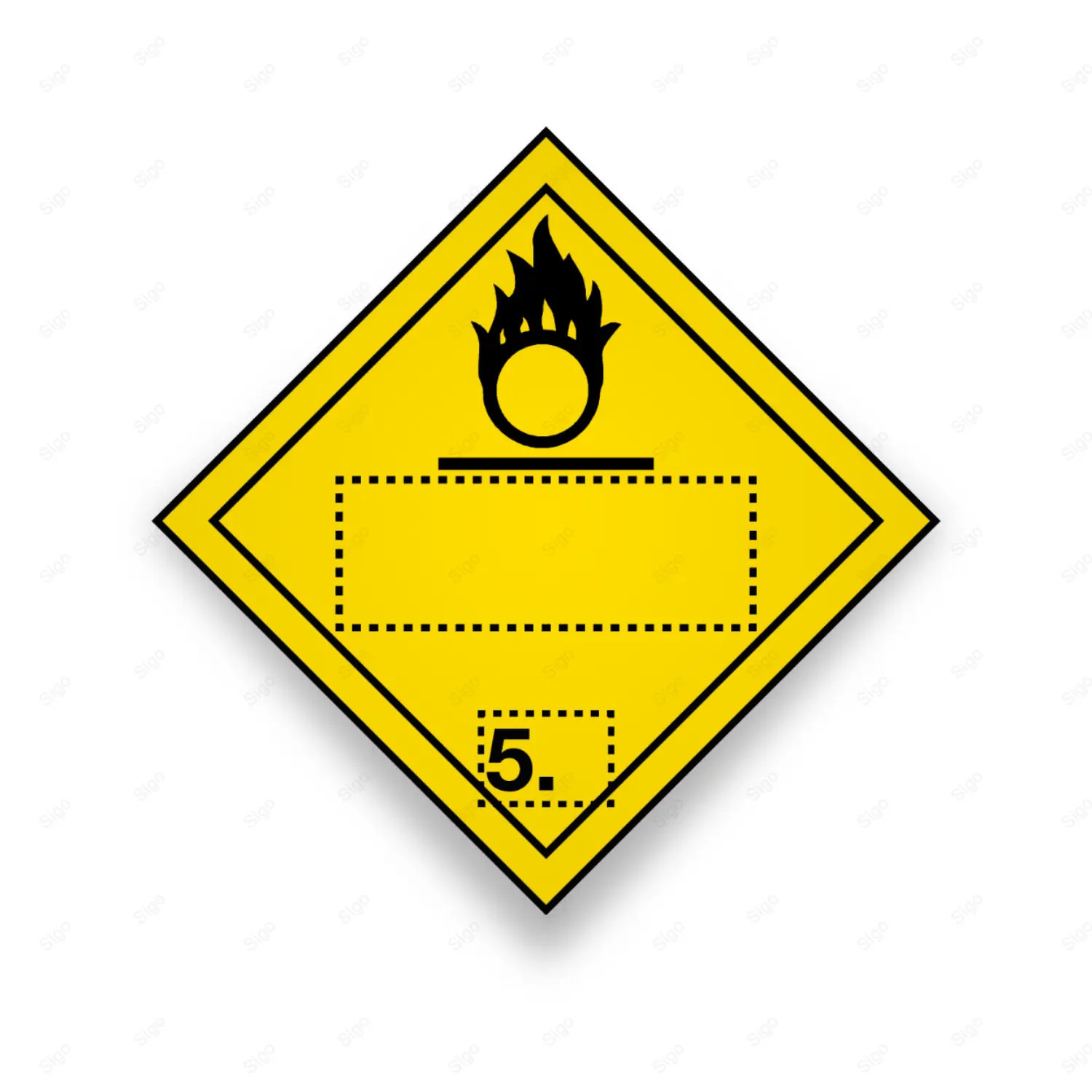 Rombo Transporte Materiales Peligrosos - Clase 5 - Editable Amarillo/Negro| Cod. TMP-36
