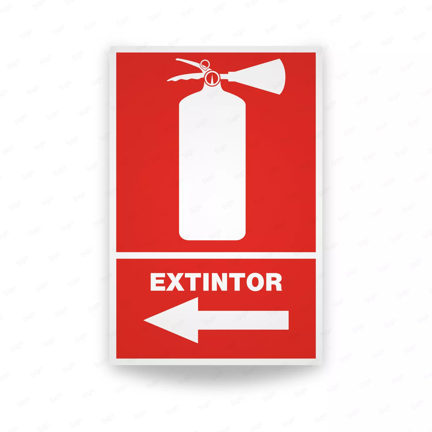 Rótulo Contra Incendios - Extintor flecha izquierda | Cod. CI-107