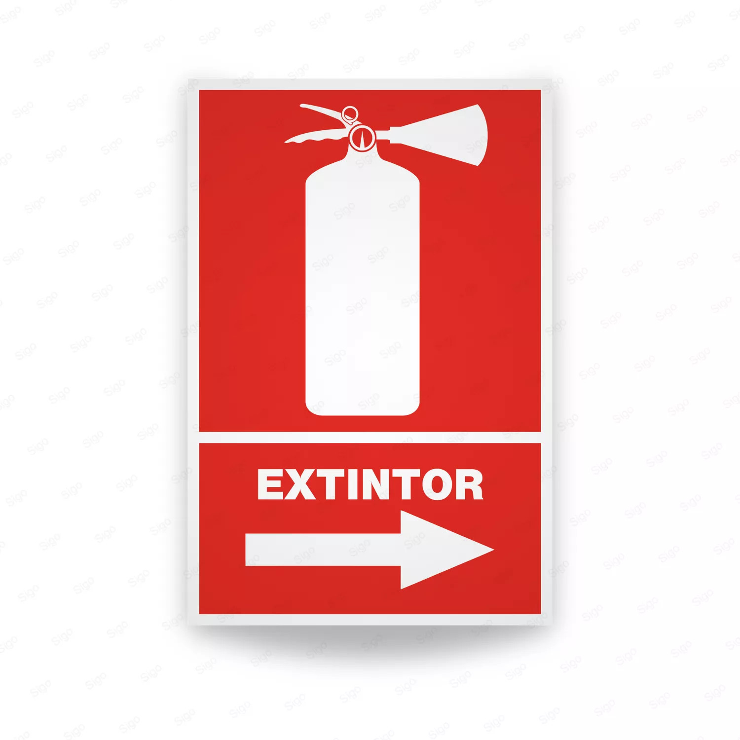 Rótulo Contra Incendios - Extintor flecha derecha| Cod. CI-108