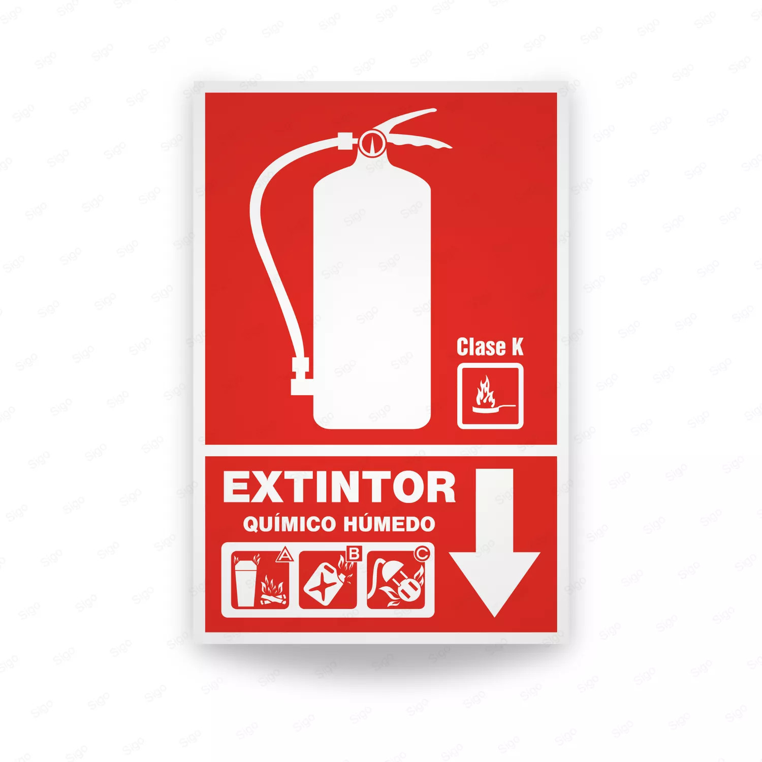 Rótulo Contra Incendios - Extintor químico húmedo Clase K | Cod. CI-155