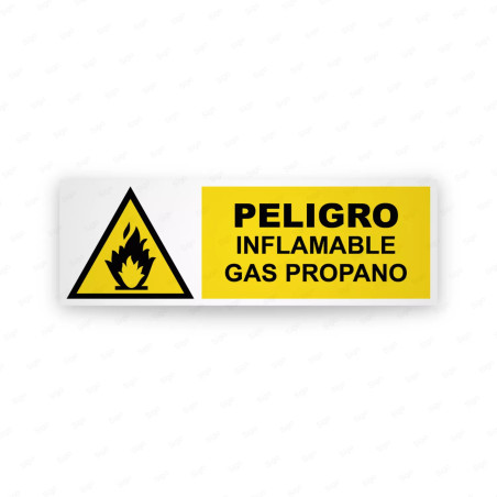 Rótulo de Atención - Peligro inflamable gas propano | Cod. AD-210