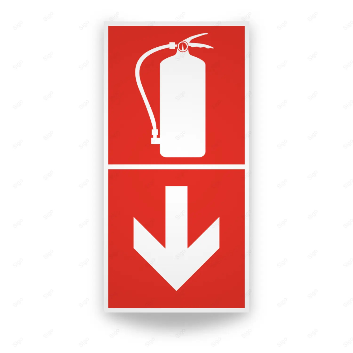 Rótulo Contra Incendios - Extintor flecha derecha| Cod. CI-232
