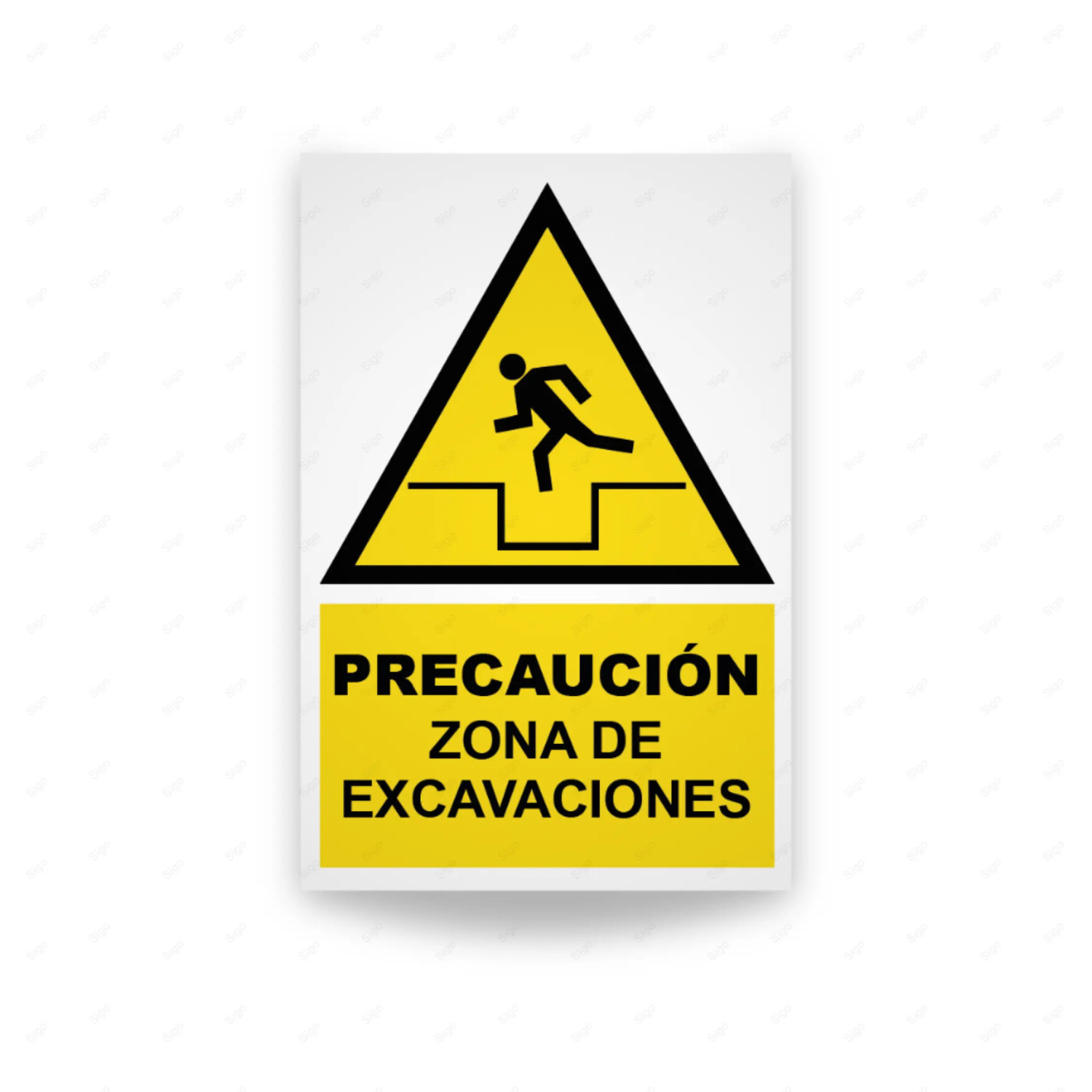 Rótulo de Atención - Precaucion zona de excavaciones | Cod. AD-157