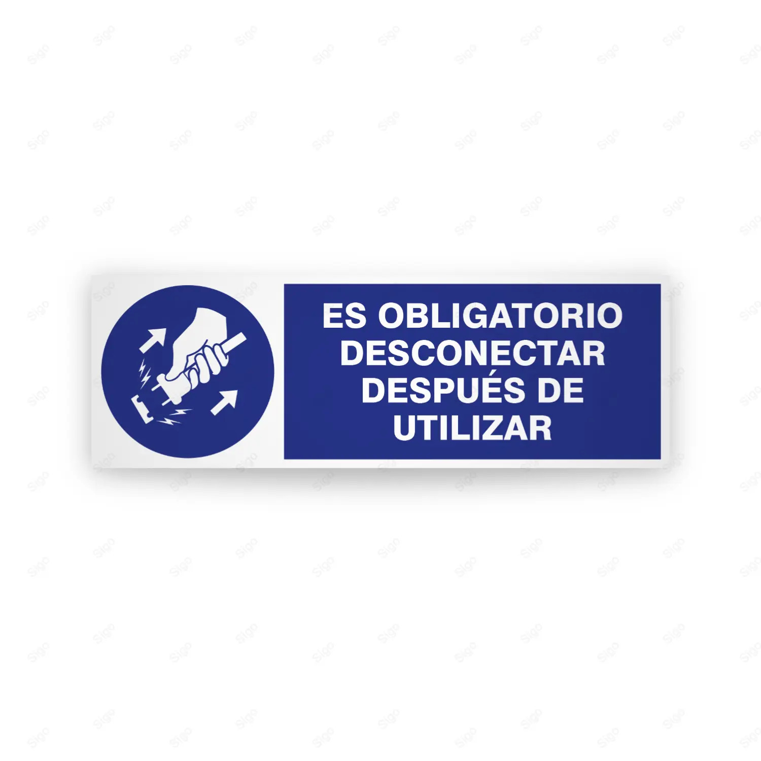 Rótulo de Obligación - Es obligatorio desconectar después de utilizar | Cod. OB-225