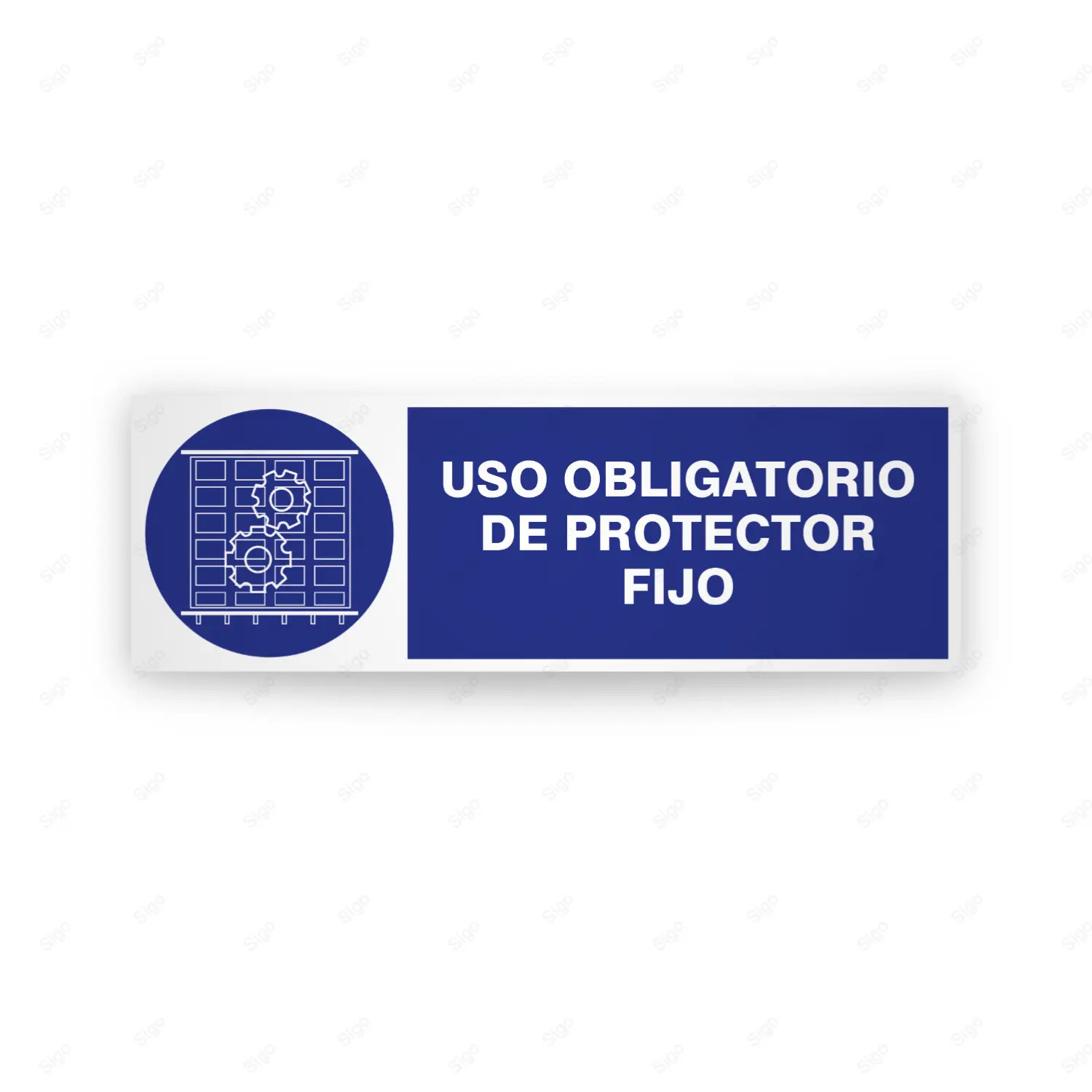 Rótulo de Obligación - Uso obligatorio de portector fijo | Cod. OB-261