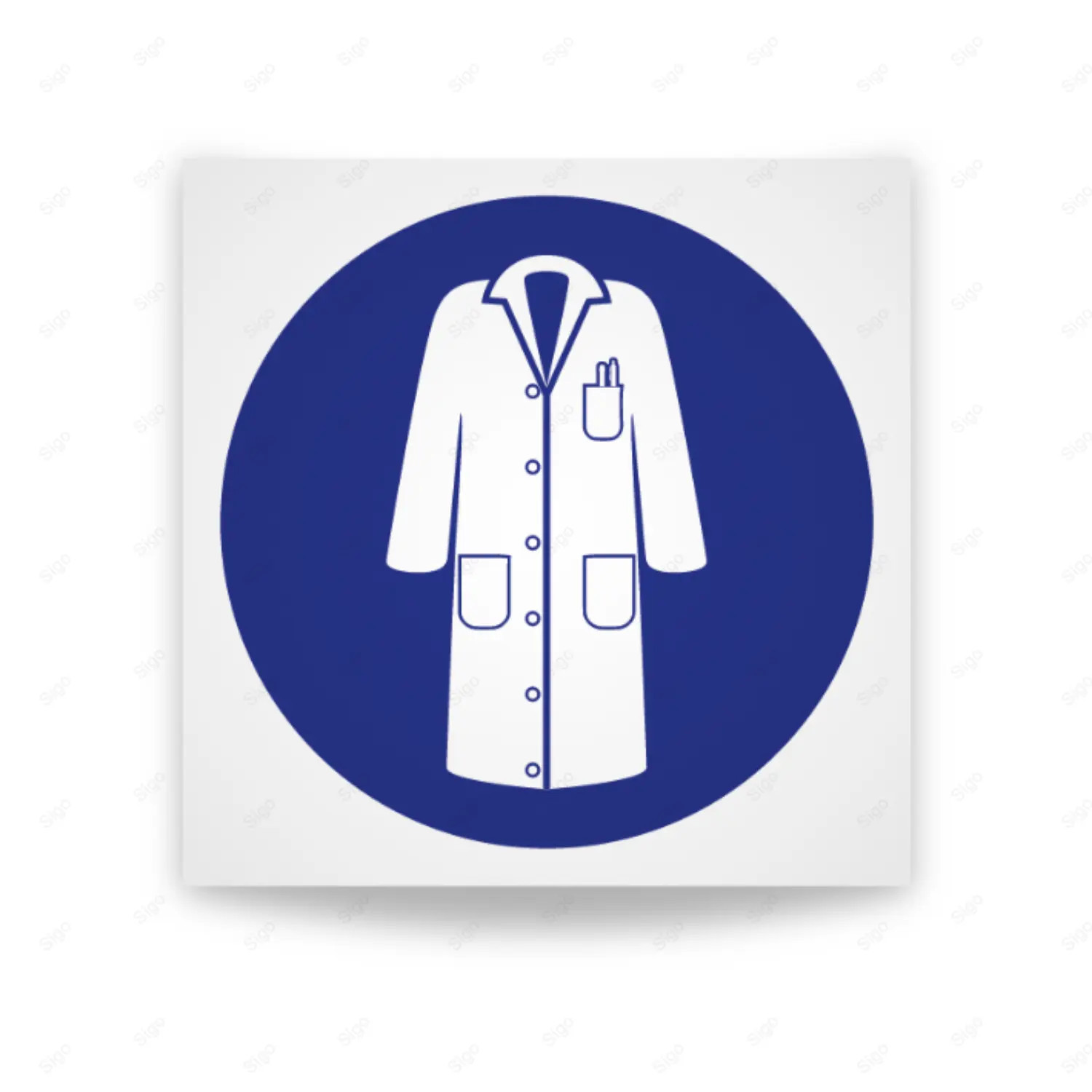 Rótulo de Obligación - Uso obligatorio de bata | Cod. OB-056