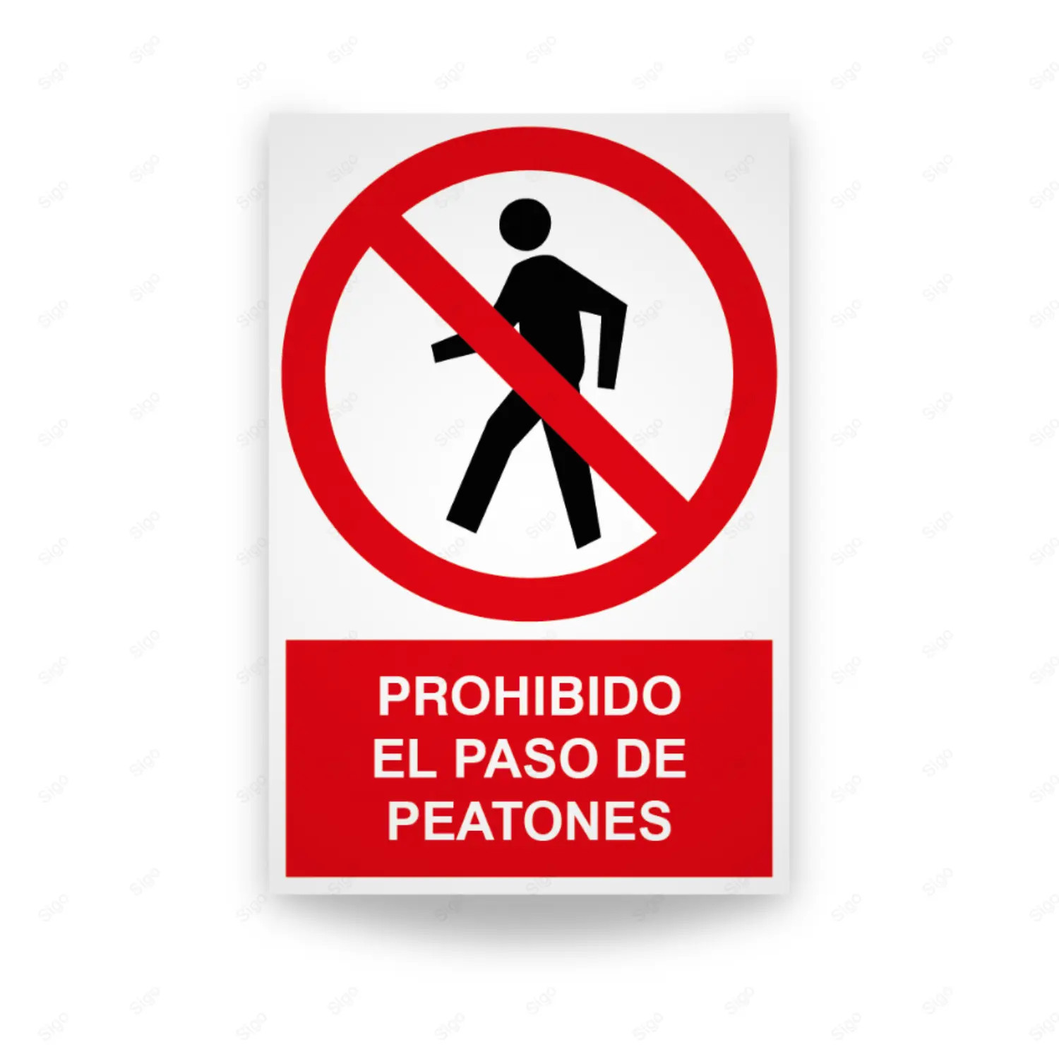 Rótulo de Prohibición - Prohibido el paso de peatones | Cod. PR-111