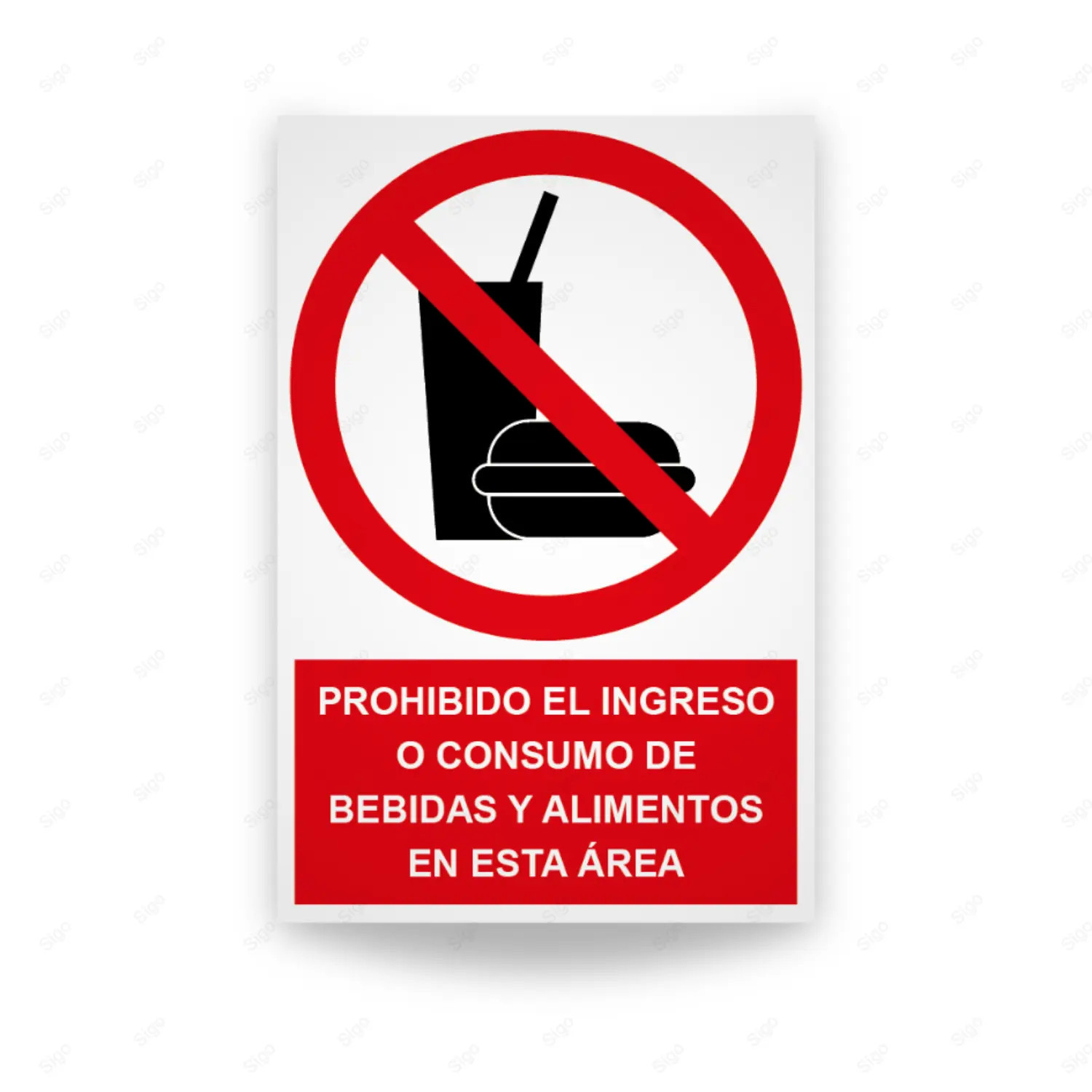 Rótulo de Prohibición - Prohibido el ingreso o consumo de bebidas o ...
