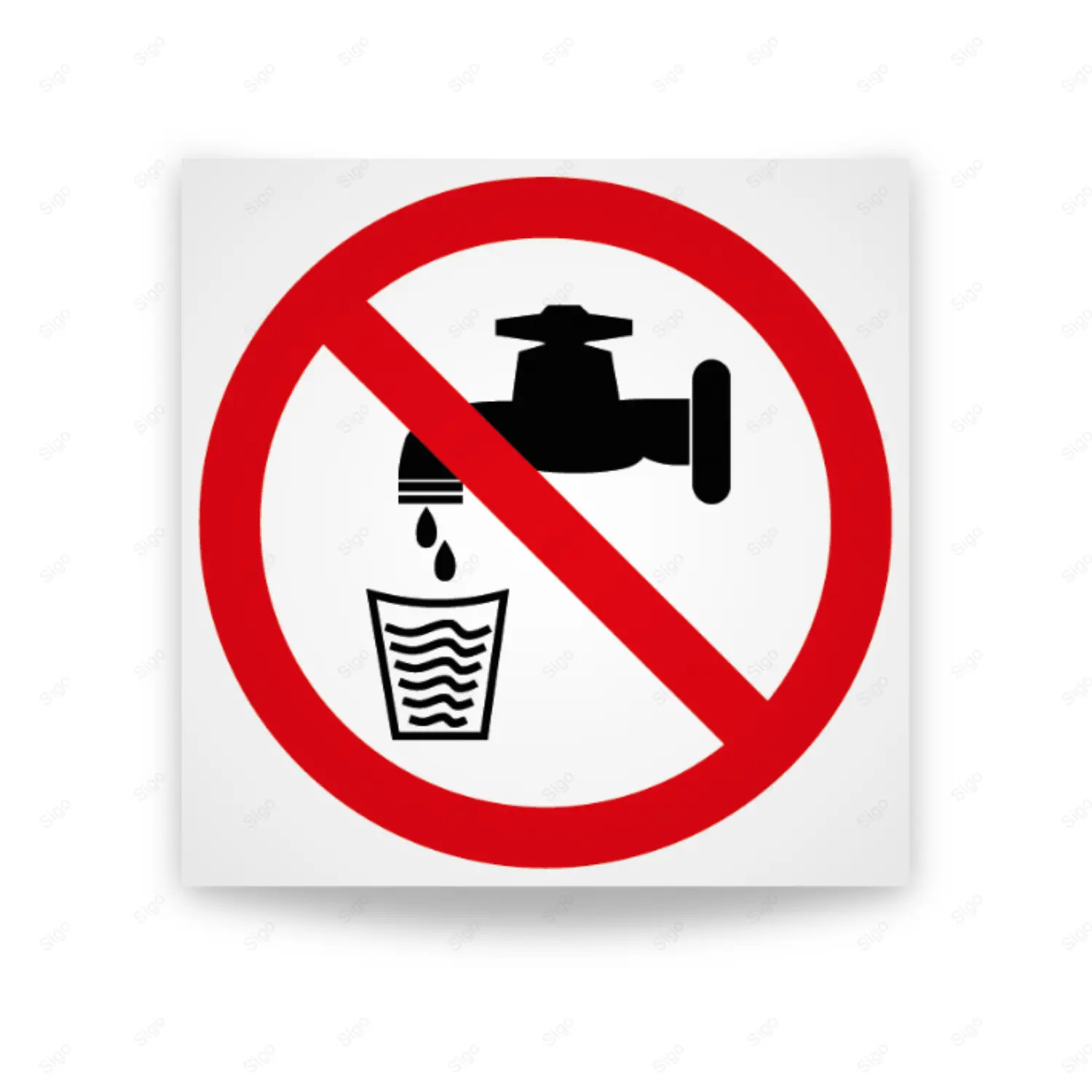 Rótulo de Prohibición - Prohibido beber de esta agua | Cod. PR-013