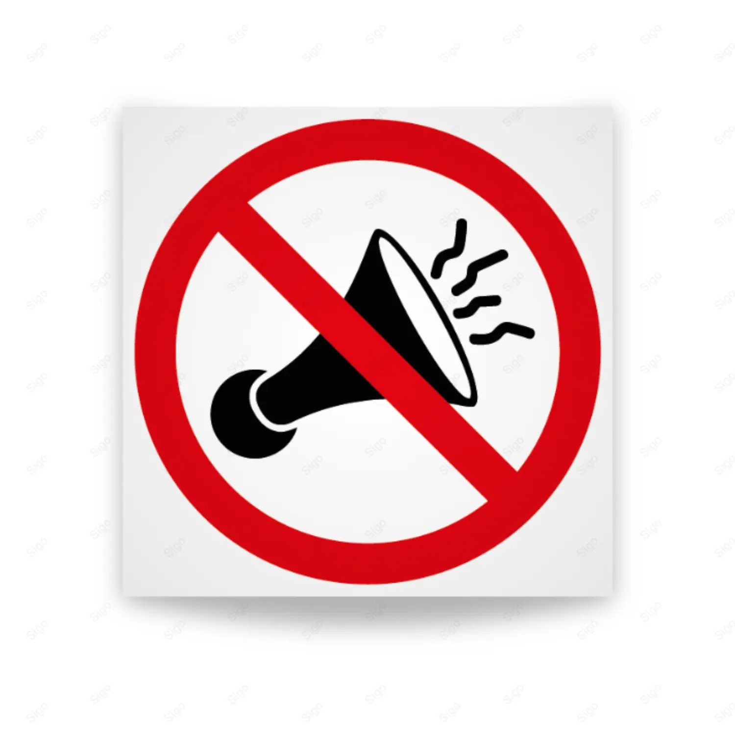 Rótulo de Prohibición - Prohibido hacer ruido y tocar bocinas | Cod. PR-019