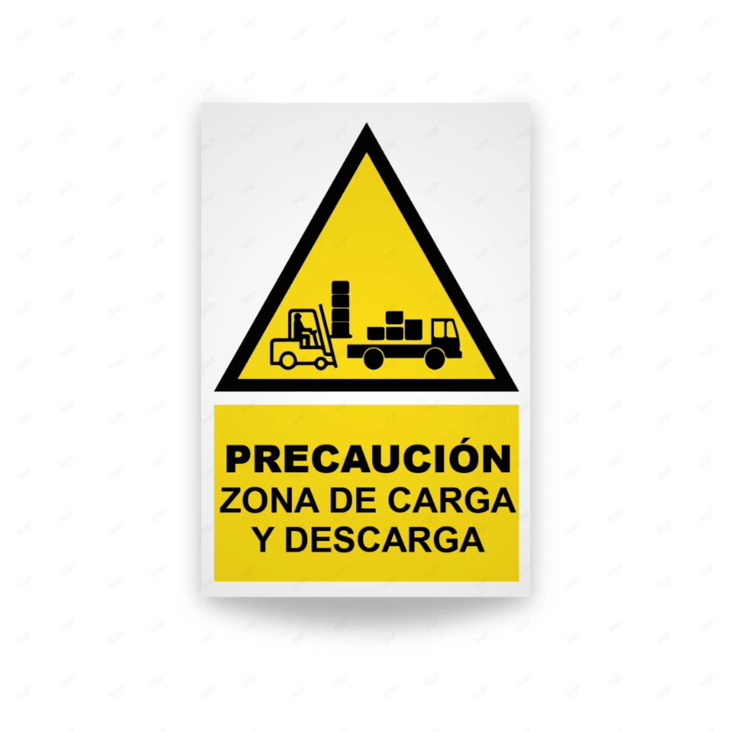 Rótulo de Atención - Precaución Zona de Carga y Descarga | Cod. AD-163