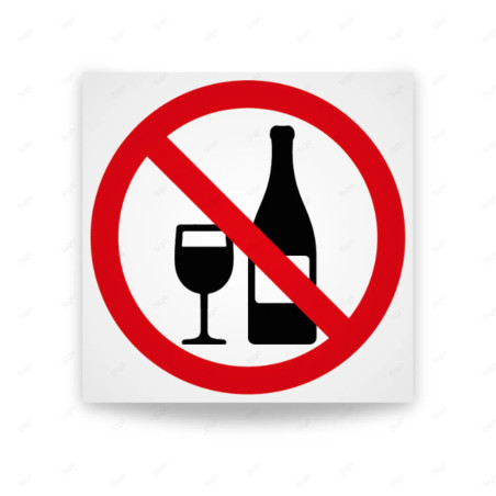 Rótulo de Prohibición - Prohibido consumir bebidas alcohólicas | Cod. PR-052