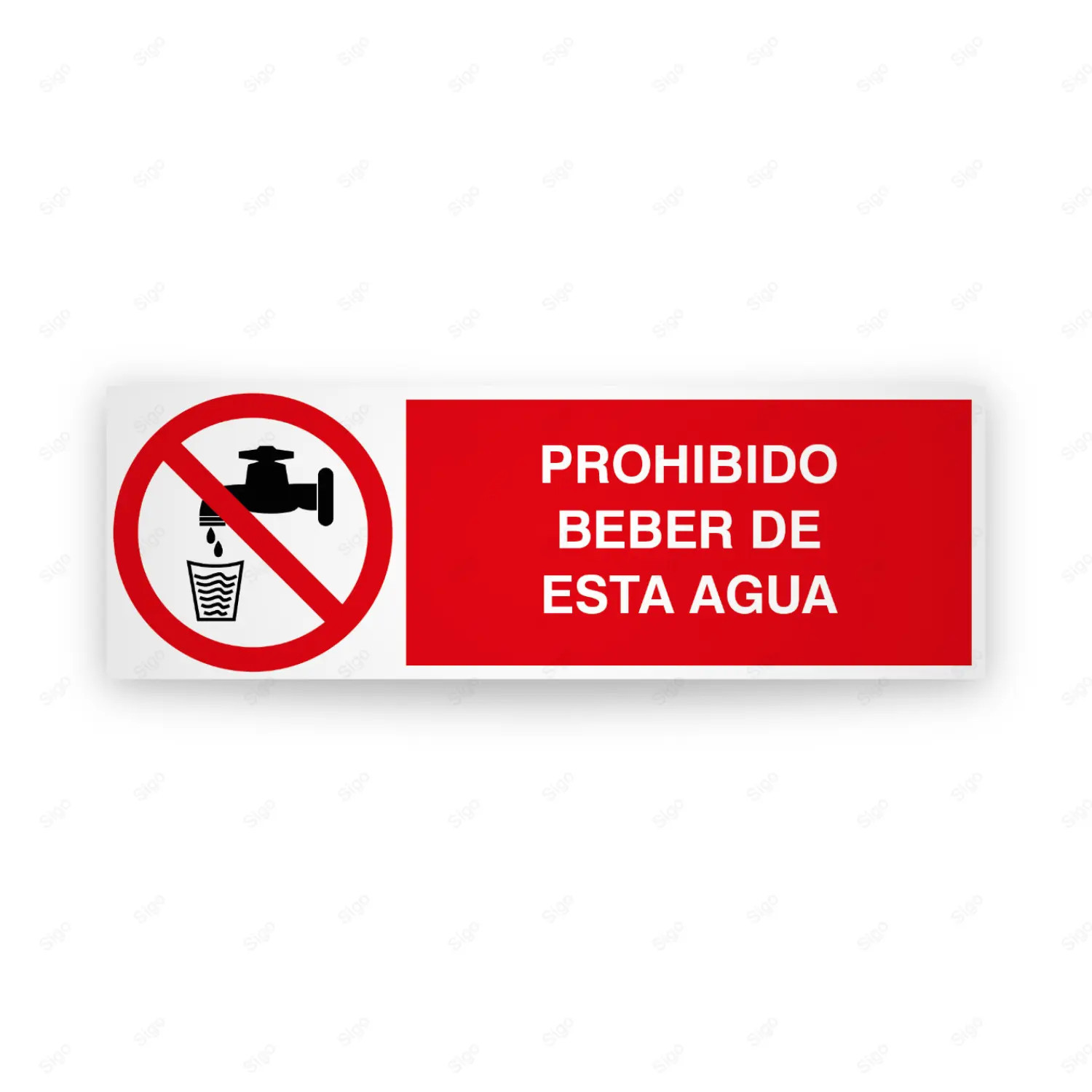 Rótulo de Prohibición - Prohibido beber de esta agua | Cod. PR-212
