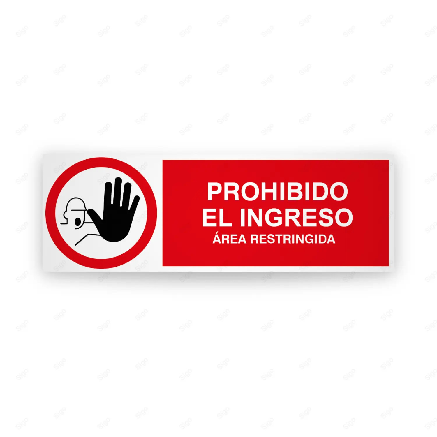 Rótulo de Prohibición - Prohibido el ingreso área restringida| Cod. PR-230