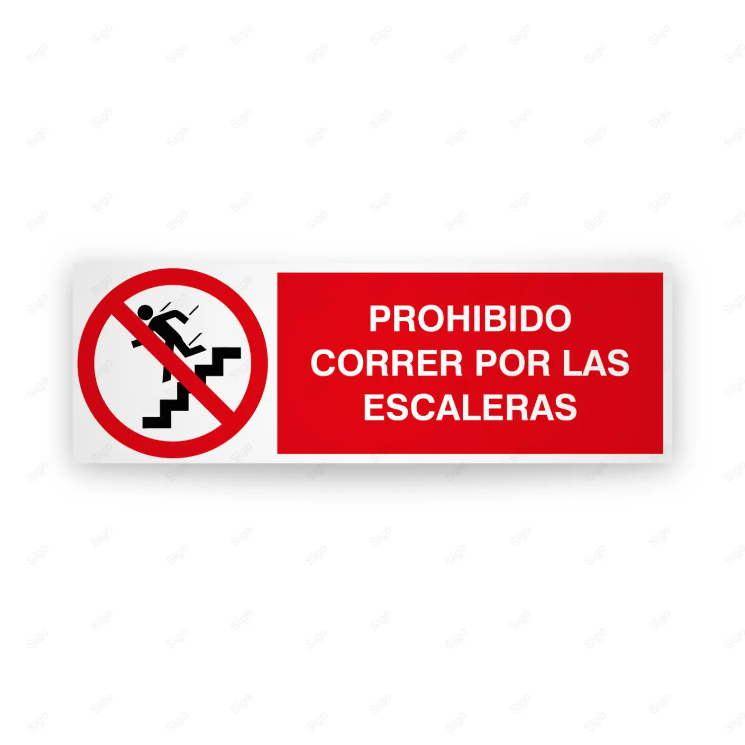 Rótulo de Prohibición - Prohibido correr por las escaleras| Cod. PR-237