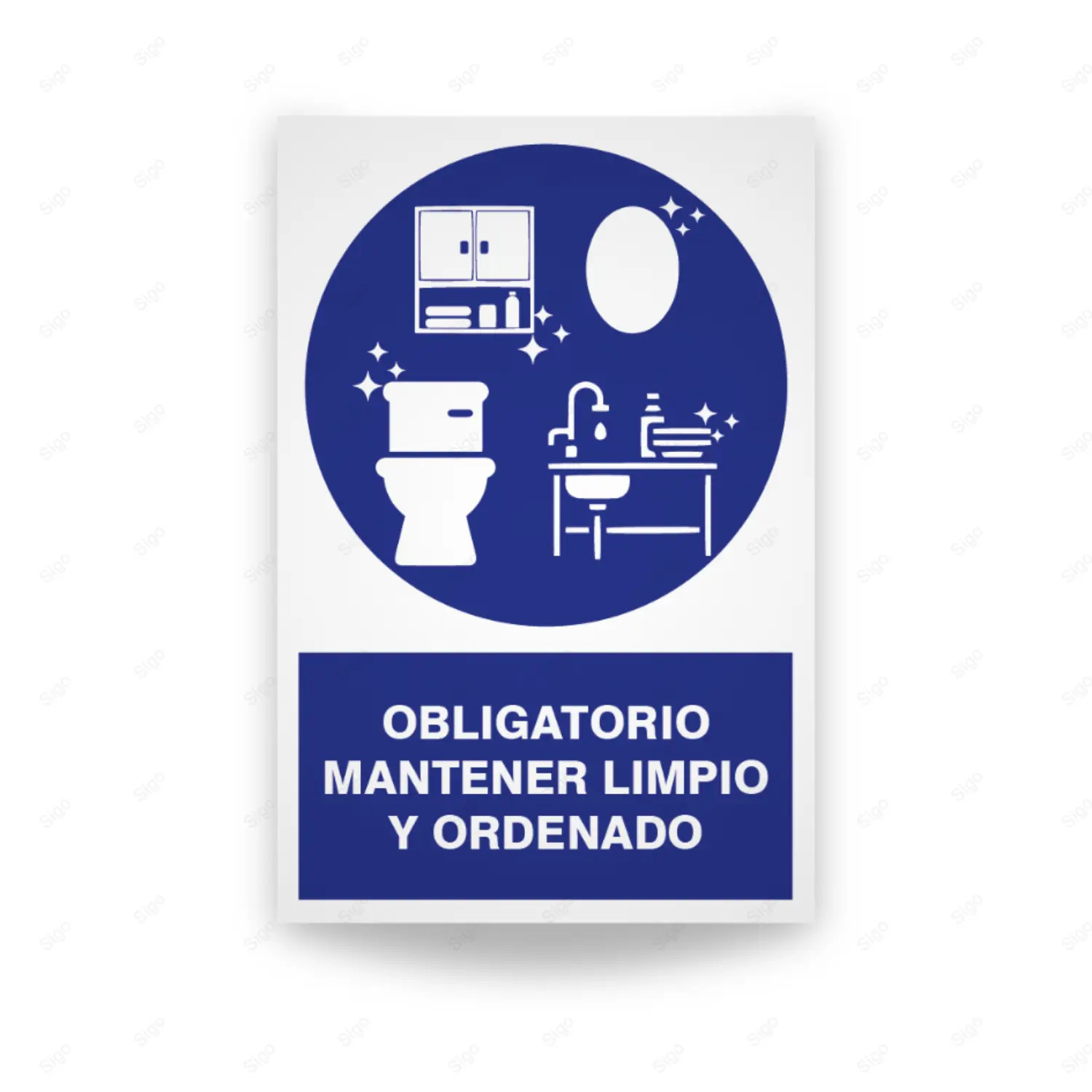 Rótulo de Obligación - Obligatorio mantener limpio y ordenado | Cod. OB-154