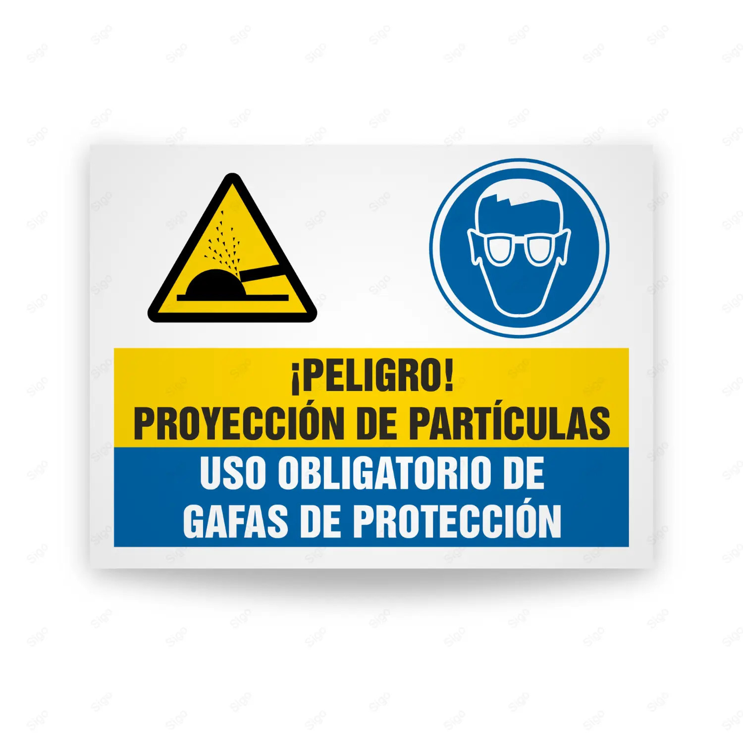 Señales Combinadas - Peligro Proyección De Partículas Uso Obligatorio ...