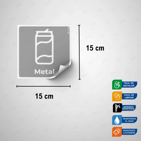 Rótulos de Reciclaje - Sticker Reciclaje de Metal | SIGO