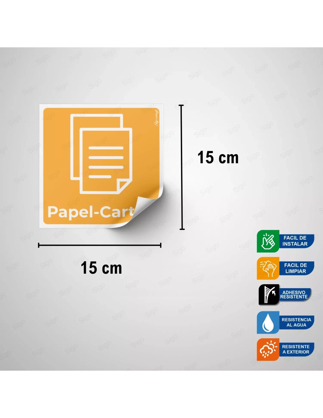 Rótulos de Reciclaje - Sticker Reciclaje de Papel Cartón | SIGO