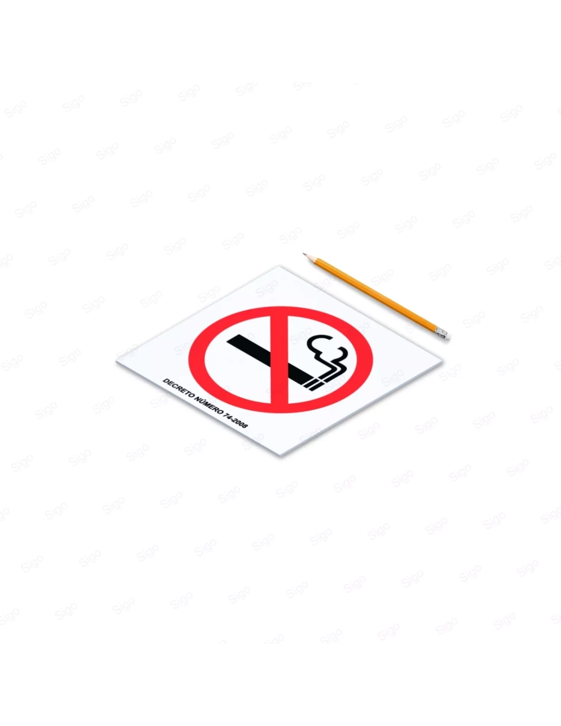 Rótulo de Prohibición - Prohibido fumar (Decreto 74-2008) | Cod. PR-053