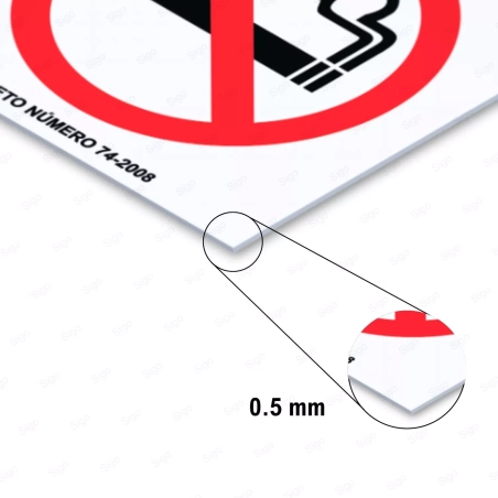 Rótulo de Prohibición - Prohibido fumar (Decreto 74-2008) | Cod. PR-053