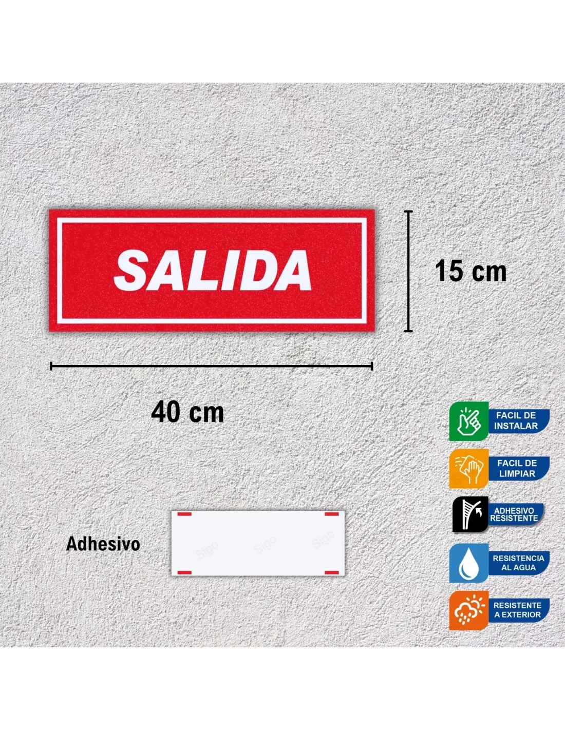 Rótulo Salida Horizontal