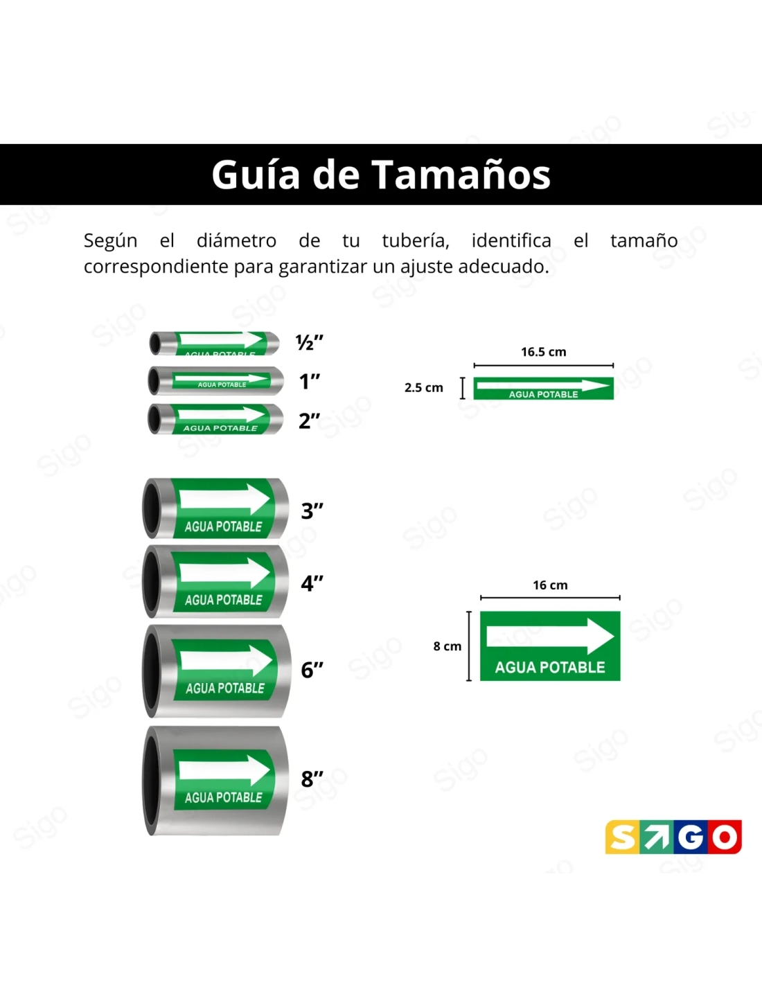 Sticker Identificacion Tuberias - Sistema contra Incendios | Cod. IDT - 10