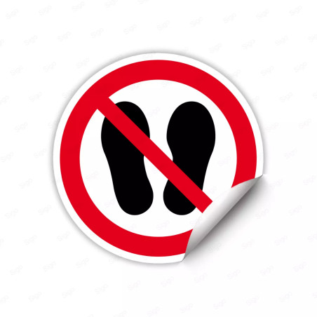 Calcomanía de Prohibición No Caminar o Pararse Aquí | CALC-PR-24
