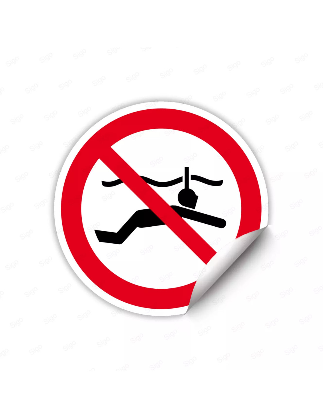 Calcomanía de Prohibición No Bucear | CALC-PR-50