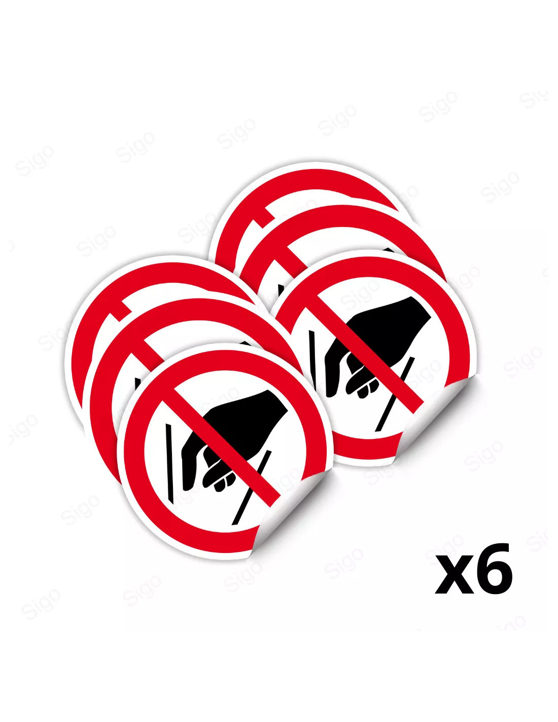 Calcomanía de Prohibición No Meter su Mano| CALC-PR-15