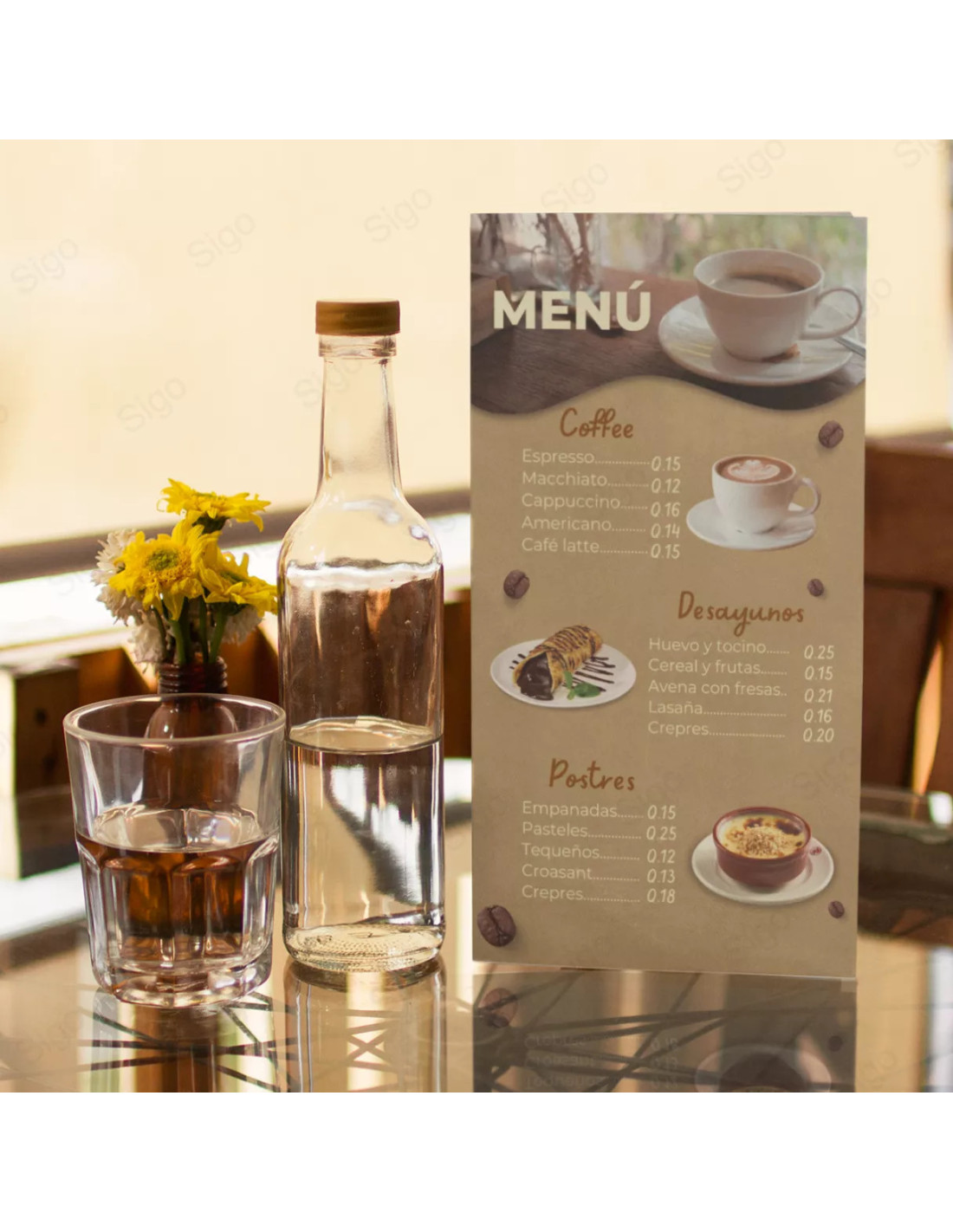 Menu Restaurante Tamaño A3