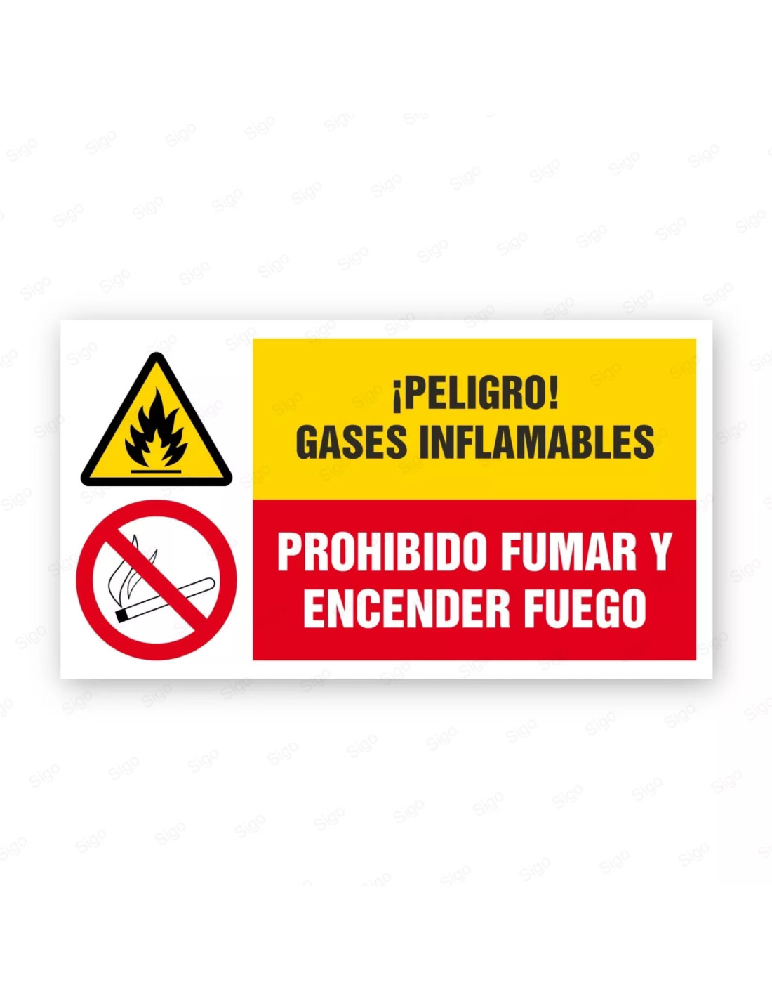 Señales Combinadas - ¡Peligro! Gases Infamables Prohibido Fumar Y ...