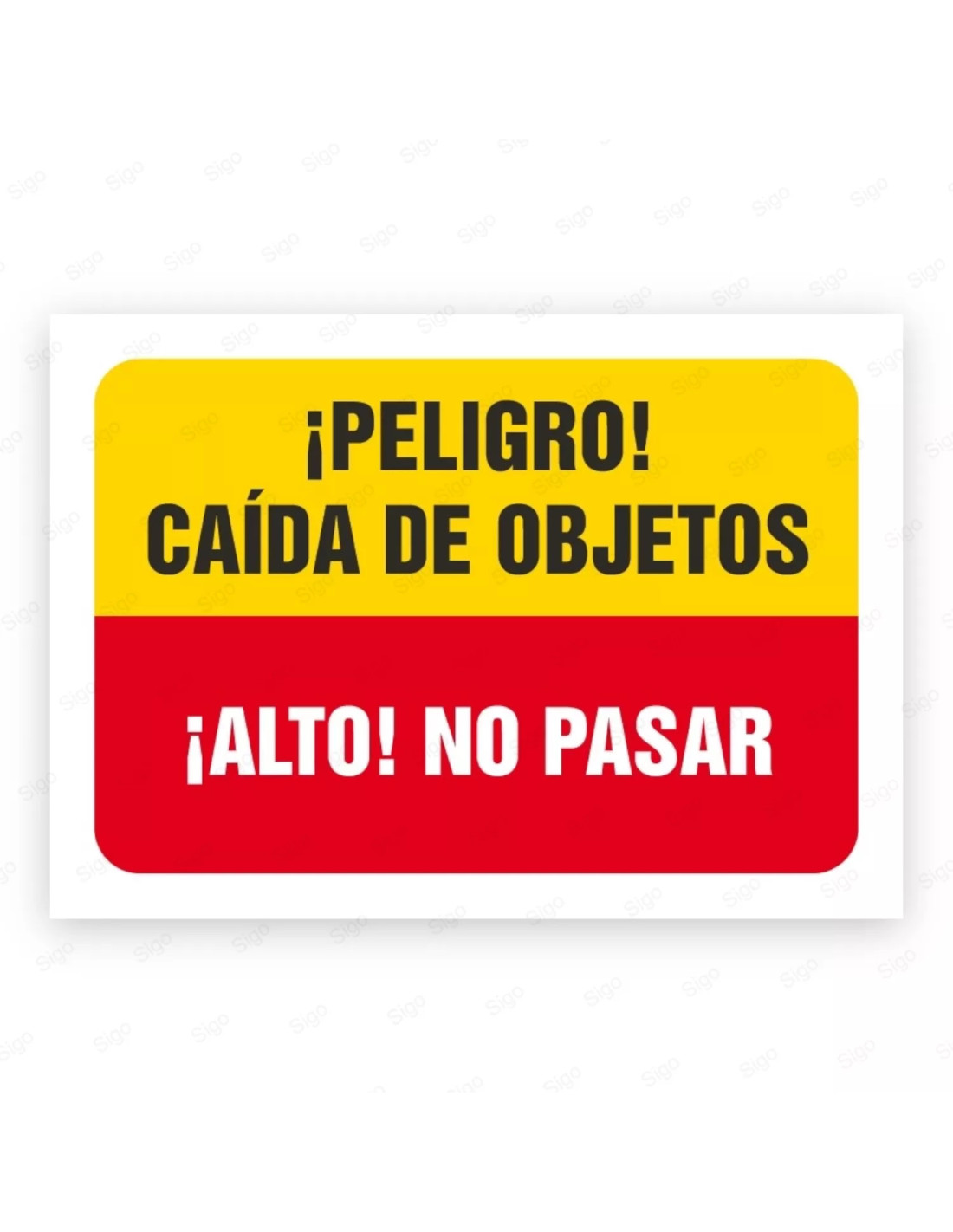 Señales Combinadas -¡Peligro! Caída de Objetos ¡Alto! No Pasar |Cod. CB-75