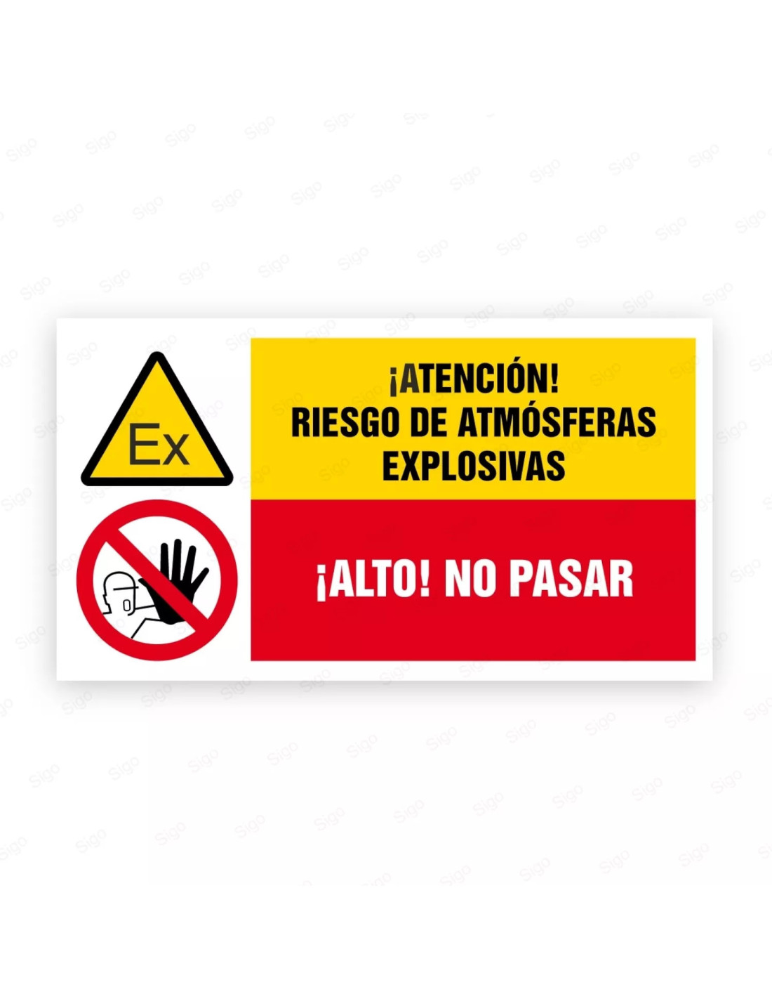 Señales Combinadas -¡Atención! Riesgo de Atmósferas Explosivas ¡Alto ...