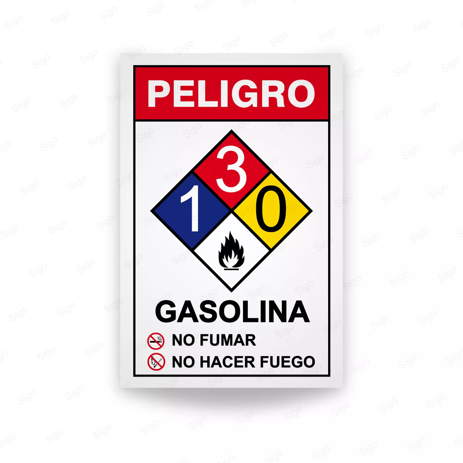 Rótulo de Peligro NFPA - Gasolina | SIGO