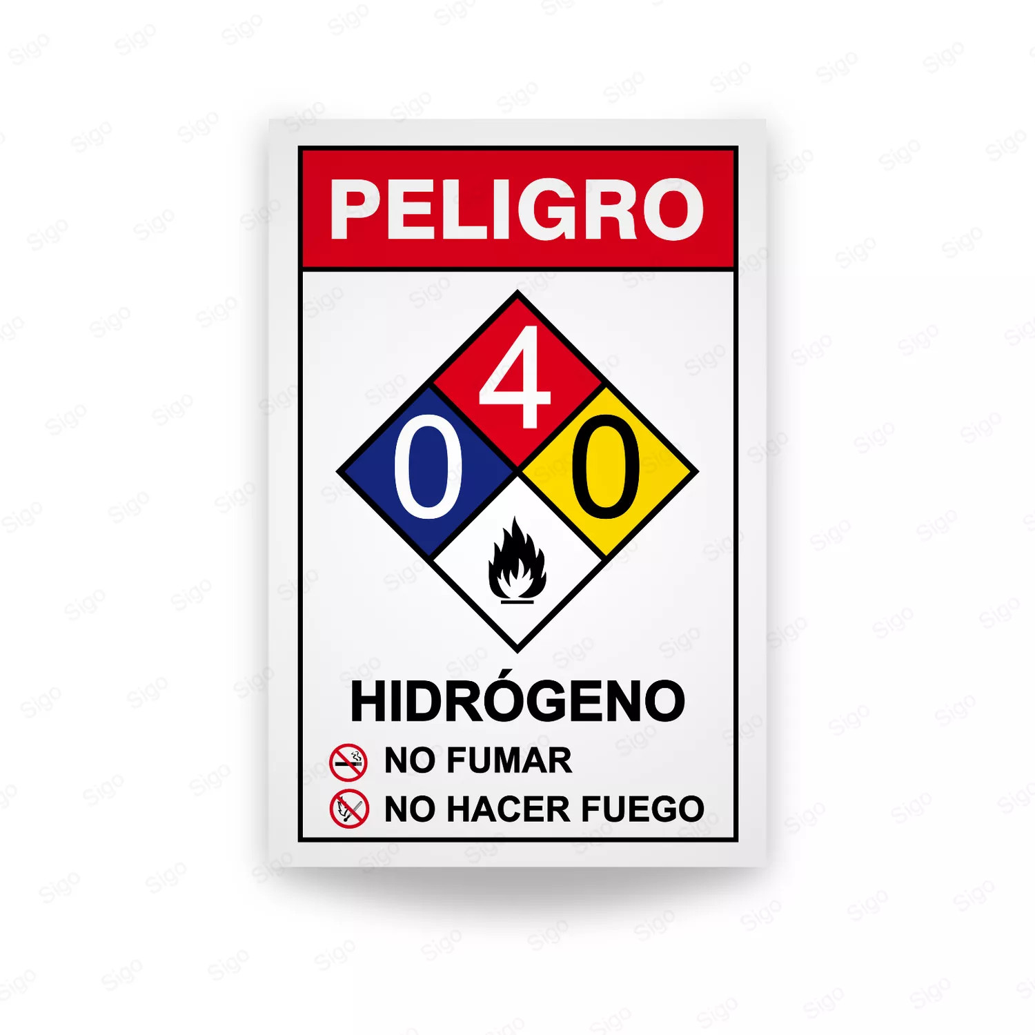 Rótulo Peligro NFPA - Hidrógeno | SIGO