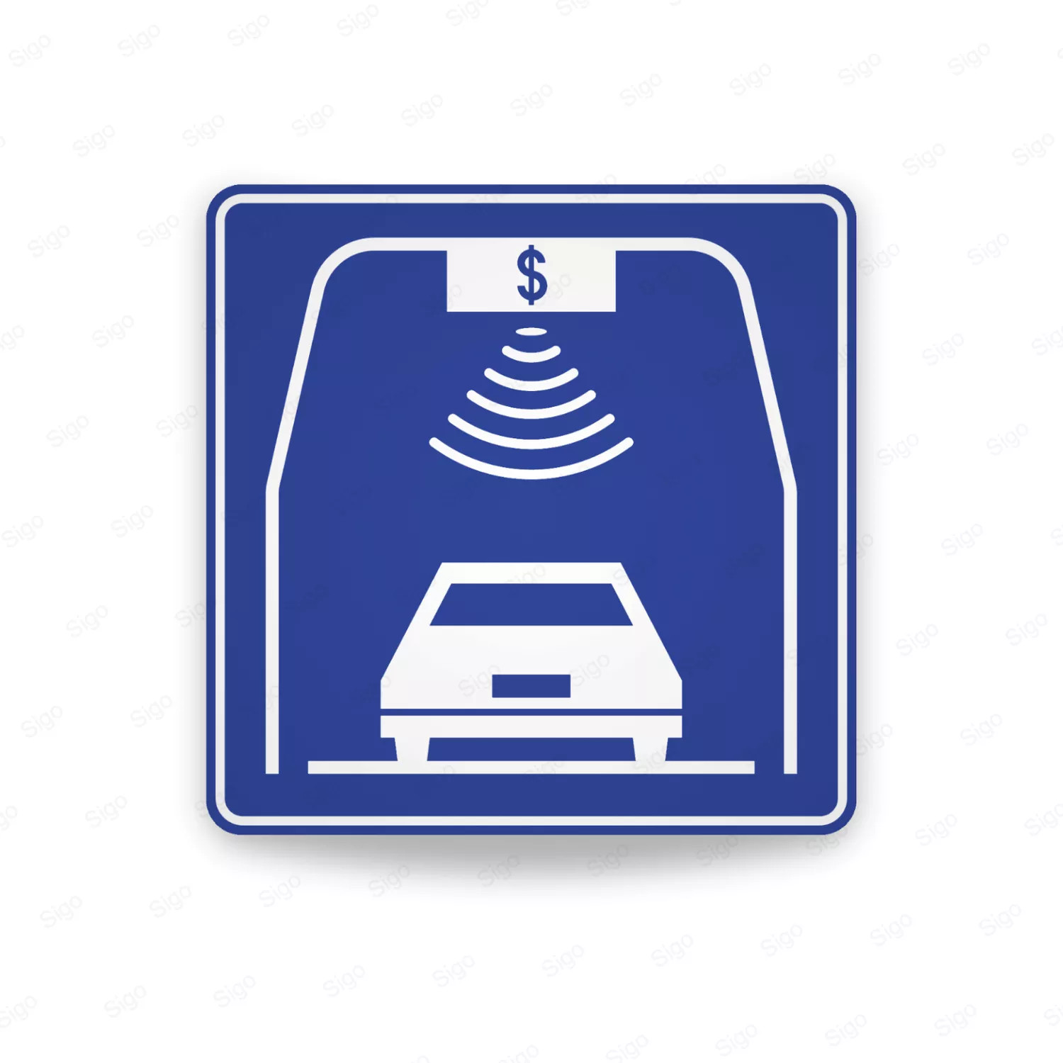Rótulo Vial De Servicio - Pago Con Telepeaje | Cod. SIS - 70 | Sigo
