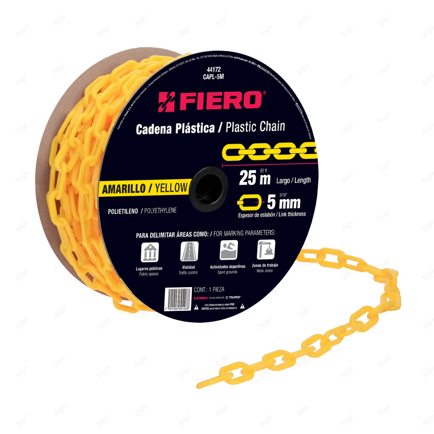 Cadena de Plástico de 5 mm (Amarillo) | FIERO