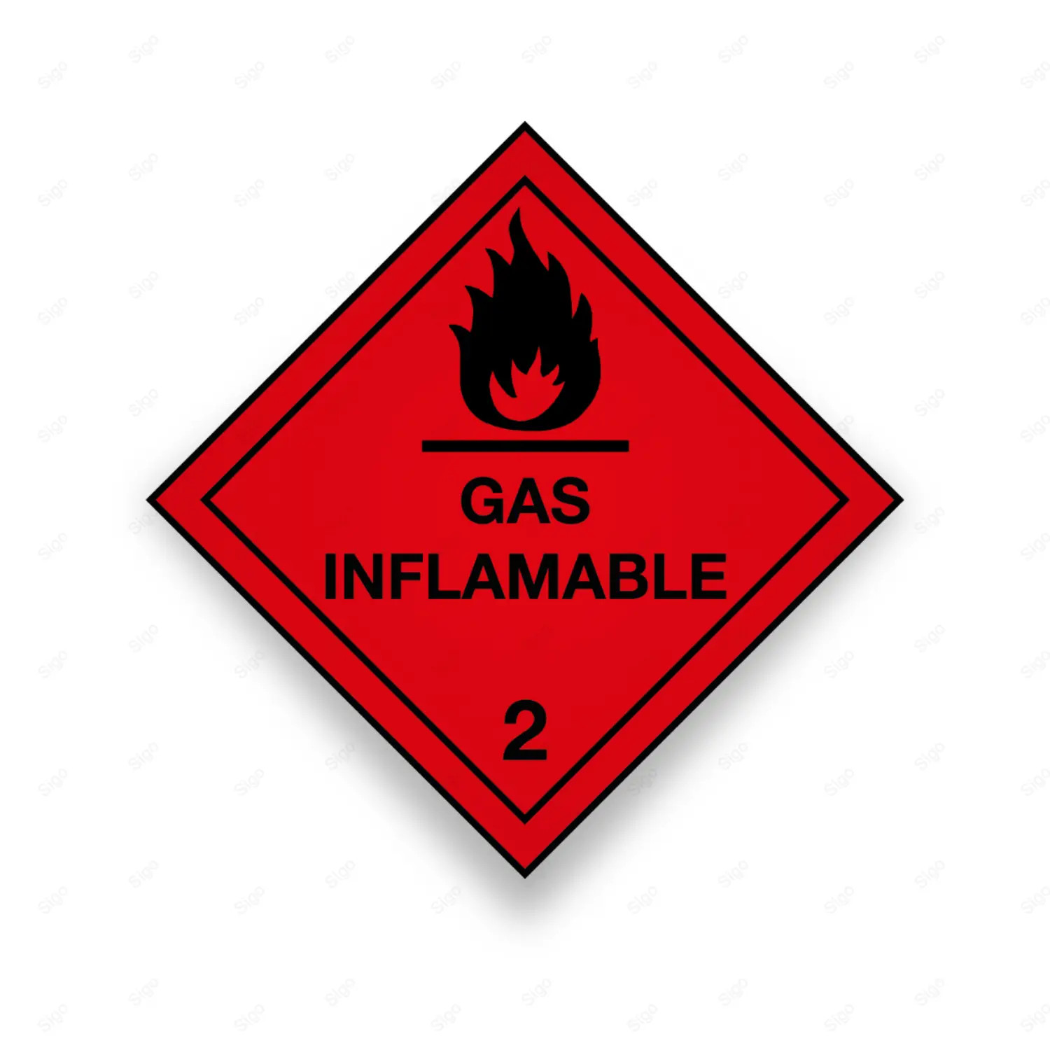 Rombo Transporte Materiales Peligrosos - Clase 2 - Gas Inflamable | Cod. TMP-12