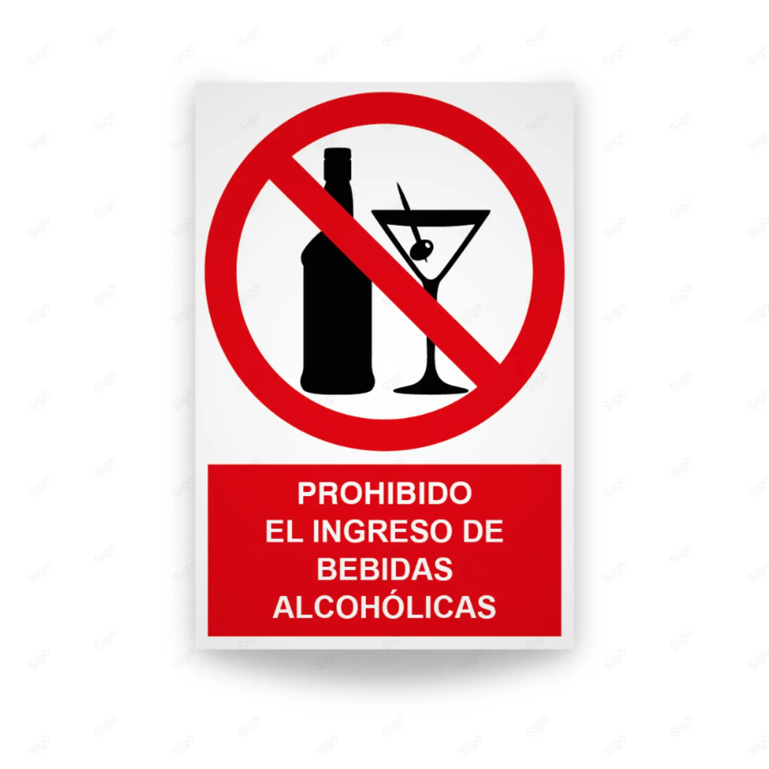 Rótulo de Prohibición - Prohibido el ingreso de bebid... | SIGO