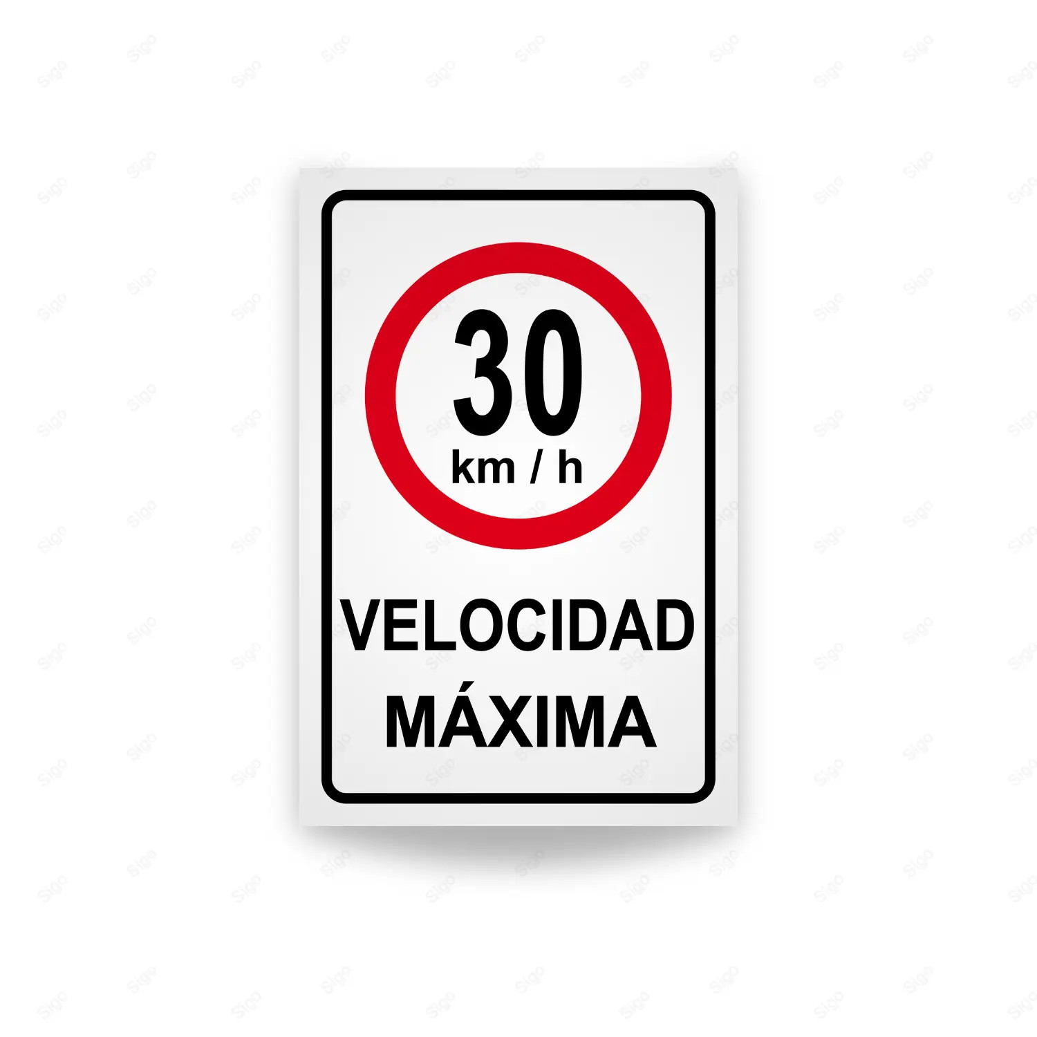 Rótulo Vial Reglamentario - Velocidad Máxima 30 Km/h | SIGO